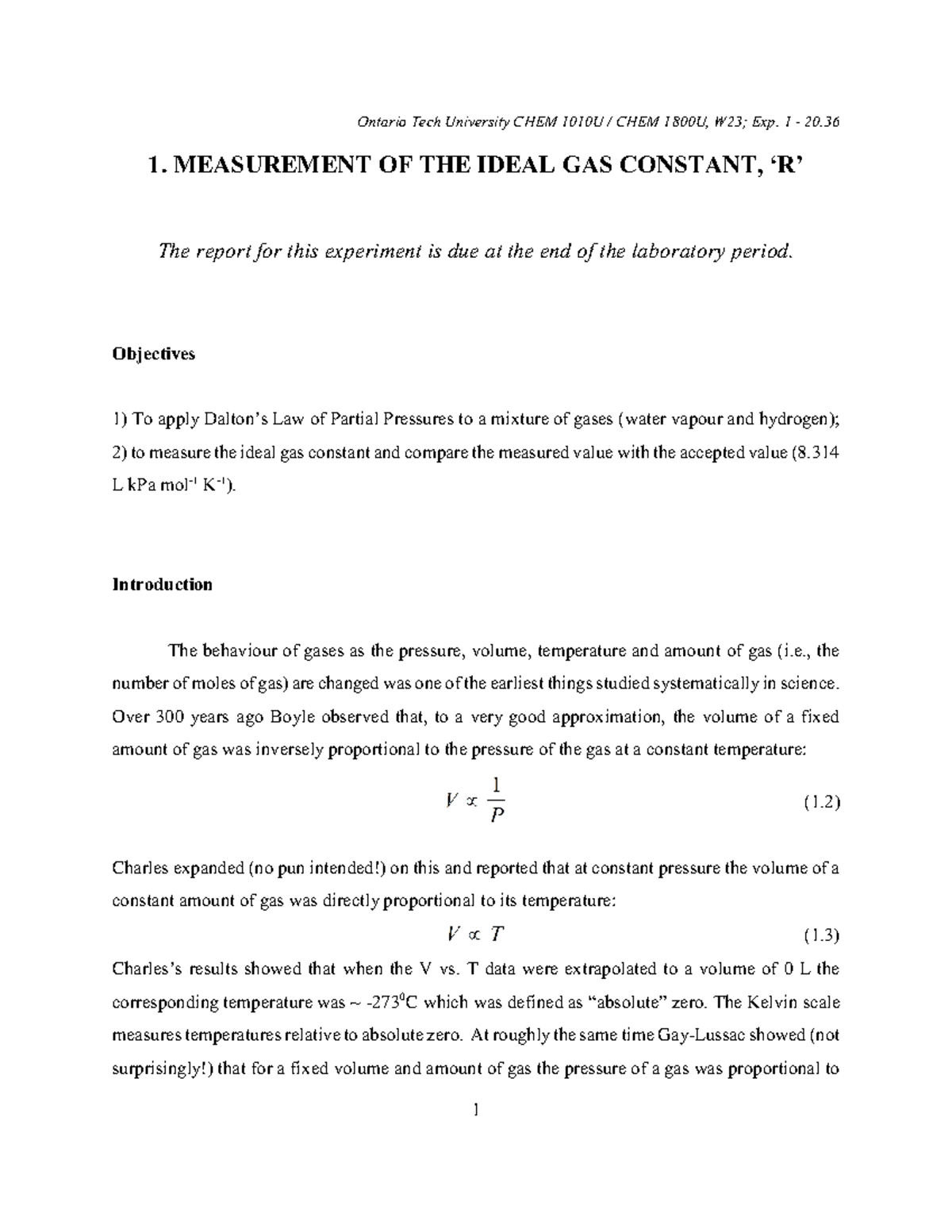 Measurement of R - Information in order to calculate R - 1. MEASUREMENT ...