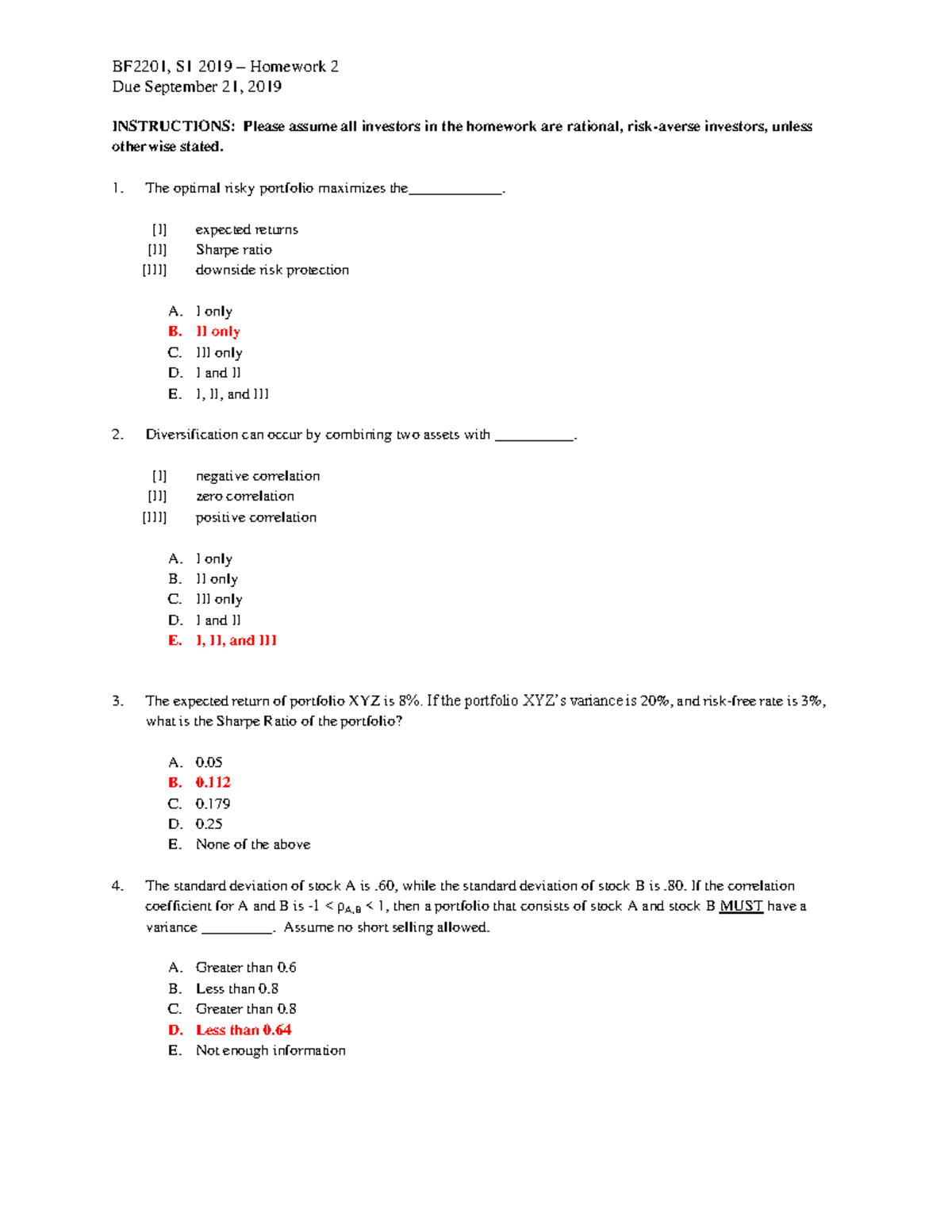 Sample/practice exam 2019, questions and answers - Warning: TT: undefined function: 32 Due ...
