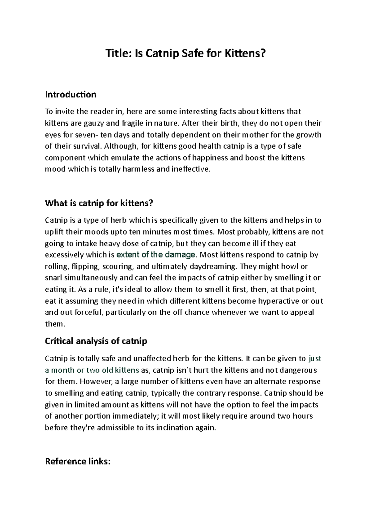 Is catnip safe for kittens - Title: Is Catnip Safe for Kittens? Introduction To invite the ...
