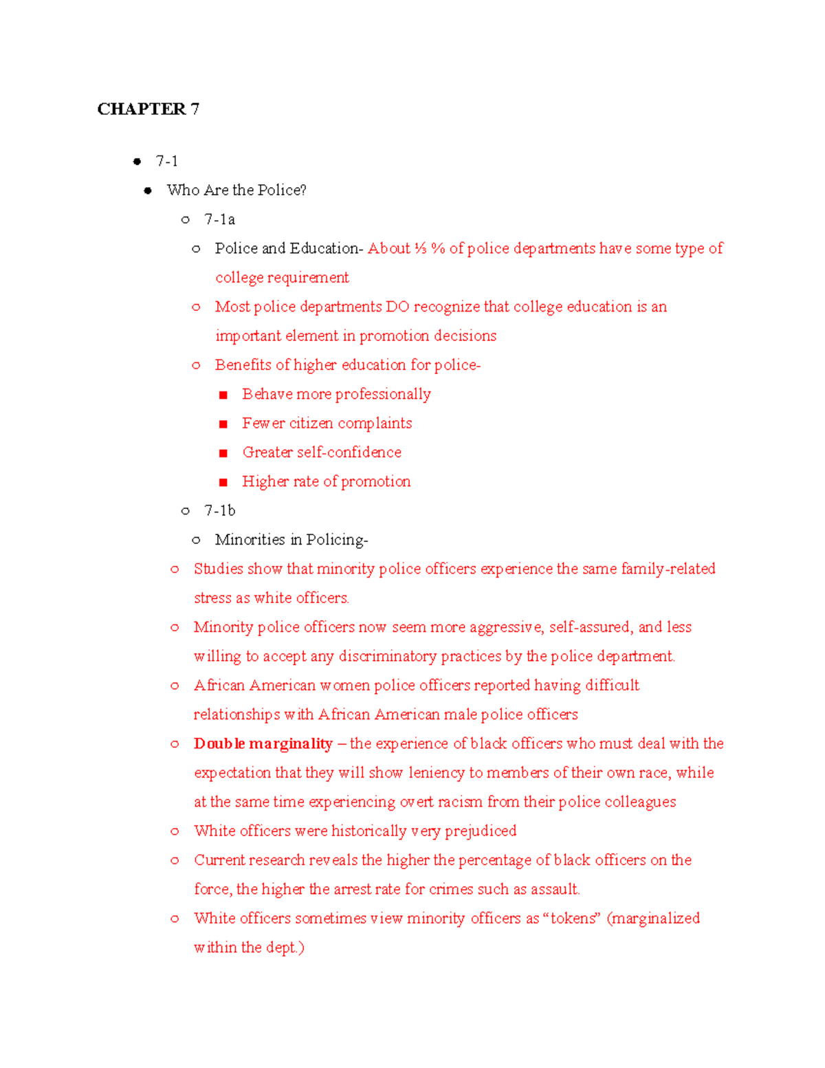 Criminal Justice Notes Chapter 7 - Google Docs - CHAPTER 7 7- Who Are ...