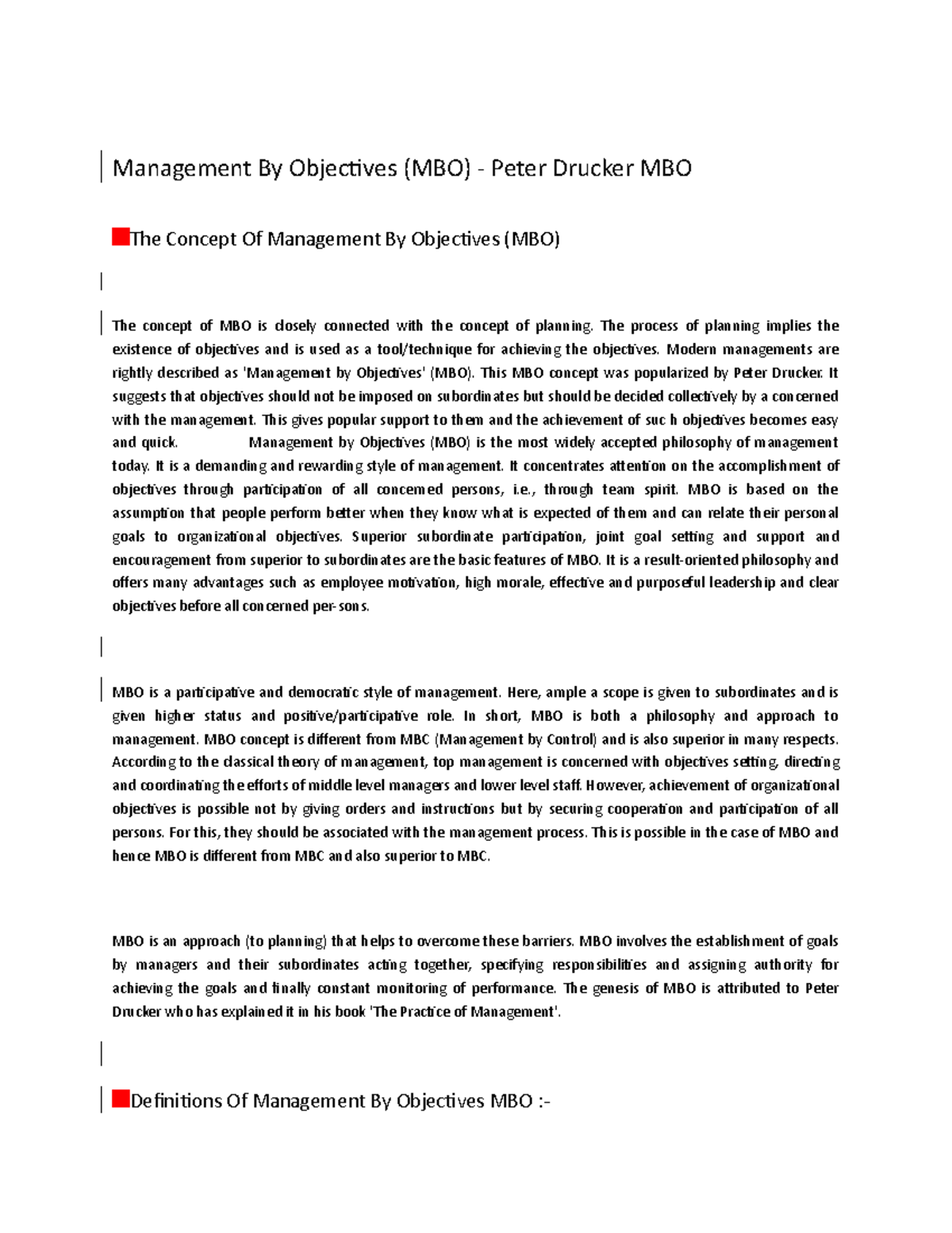 126585217 Management by Objectives Peter Drucker - Management By ...
