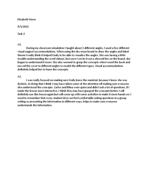 D096 Task 3 - Completed task 3. Passed - Elizabeth Stone September 13 ...