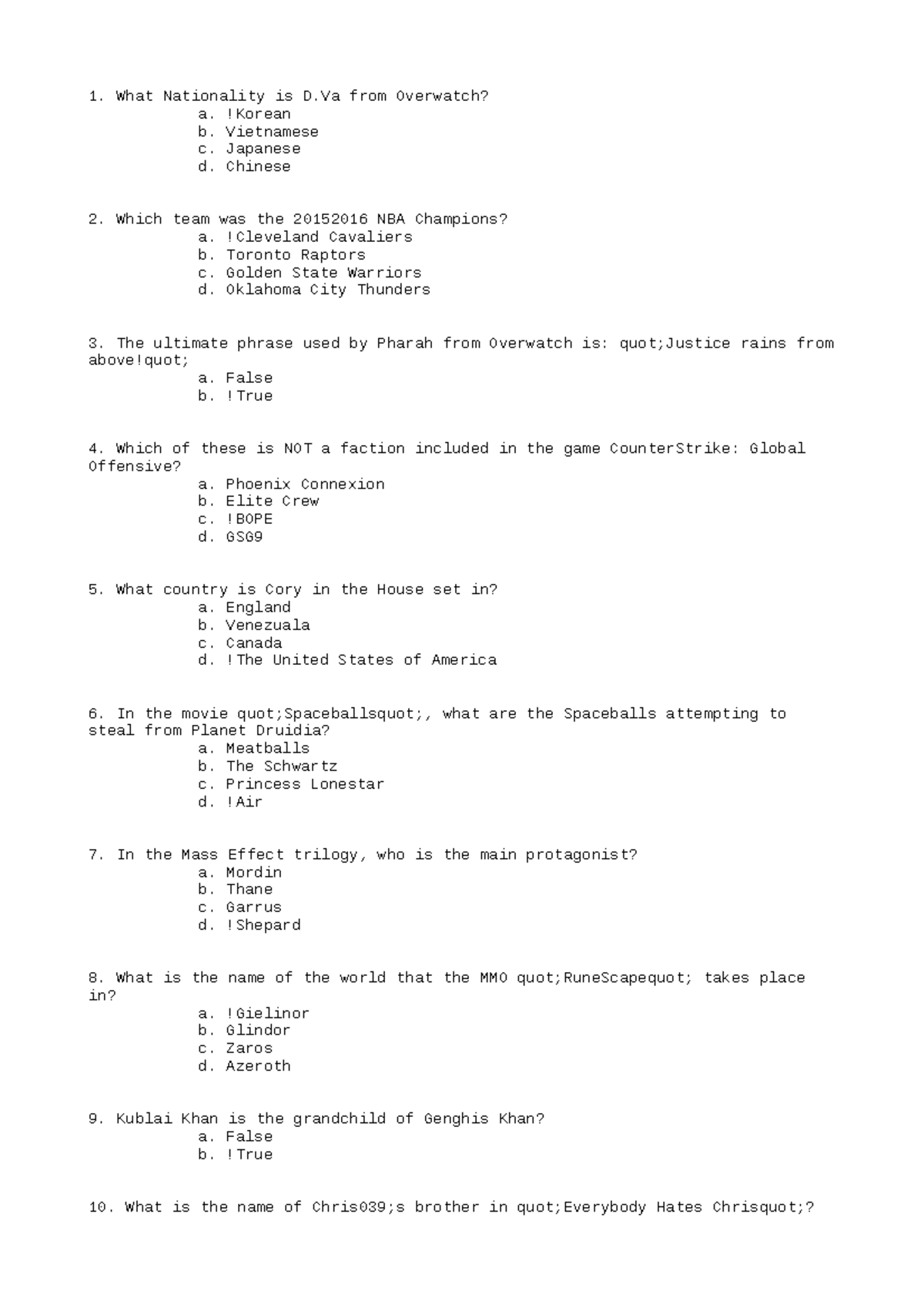 EE241 Group Assignment 3 - What Nationality is D from Overwatch? a. !Korean b. Vietnamese c ...