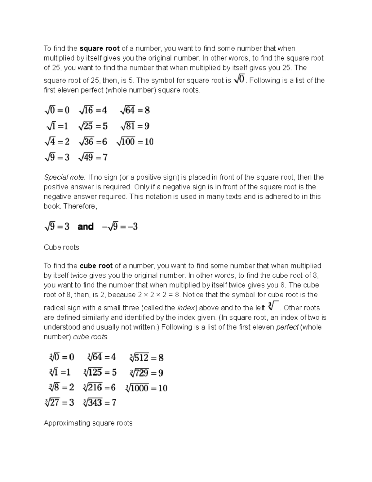 Square Root Notes To Find The Square Root Of A Number You Want To Square Root Notes To Find The Square Root Of A Number You Want To
