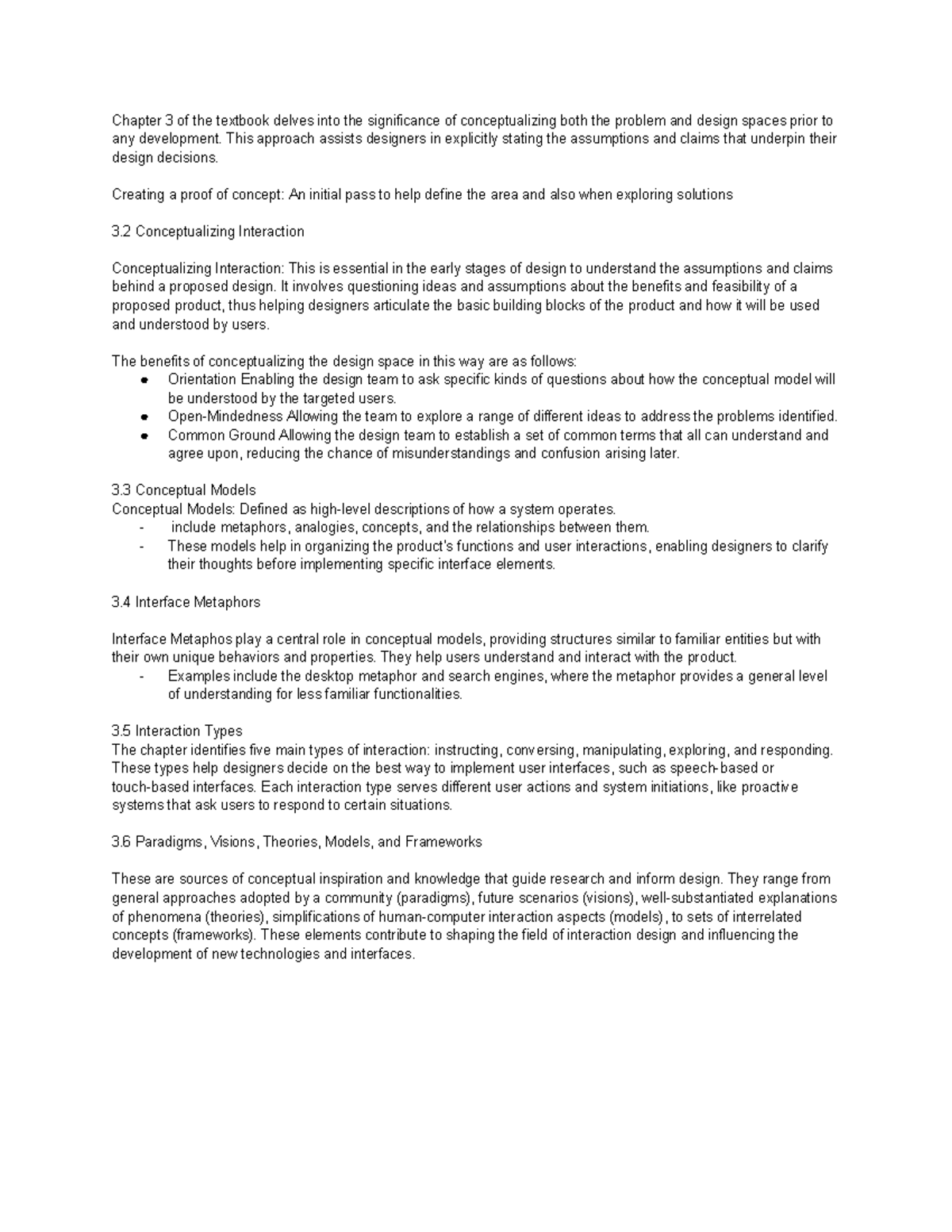 Reading Summary # 3 HCI - Interaction Design - Chapter 3 of the ...
