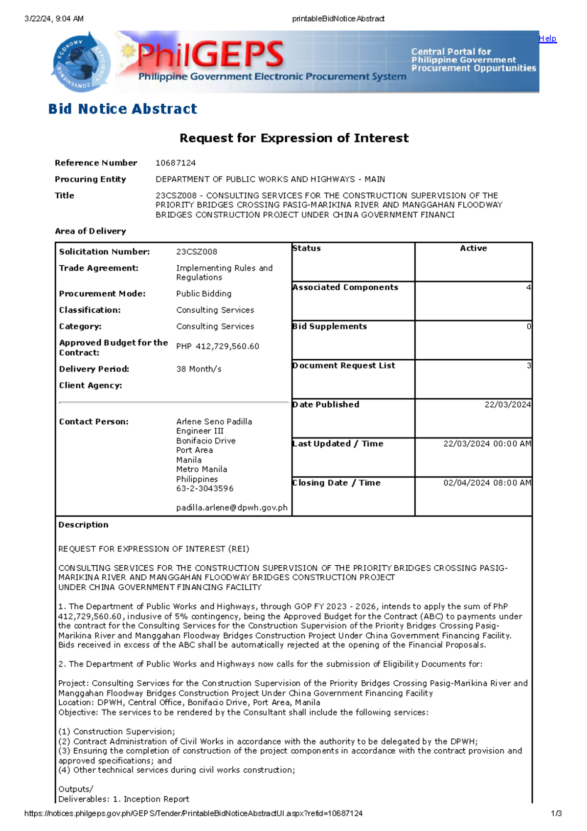 Printable Bid Notice Abstract - 3/22/24, 9:04 AM ...