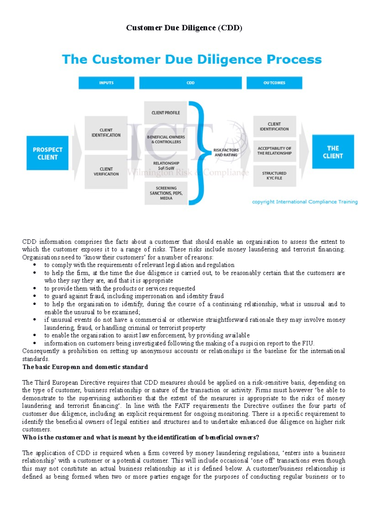 Customer Due Diligence - These risks include money laundering and ...