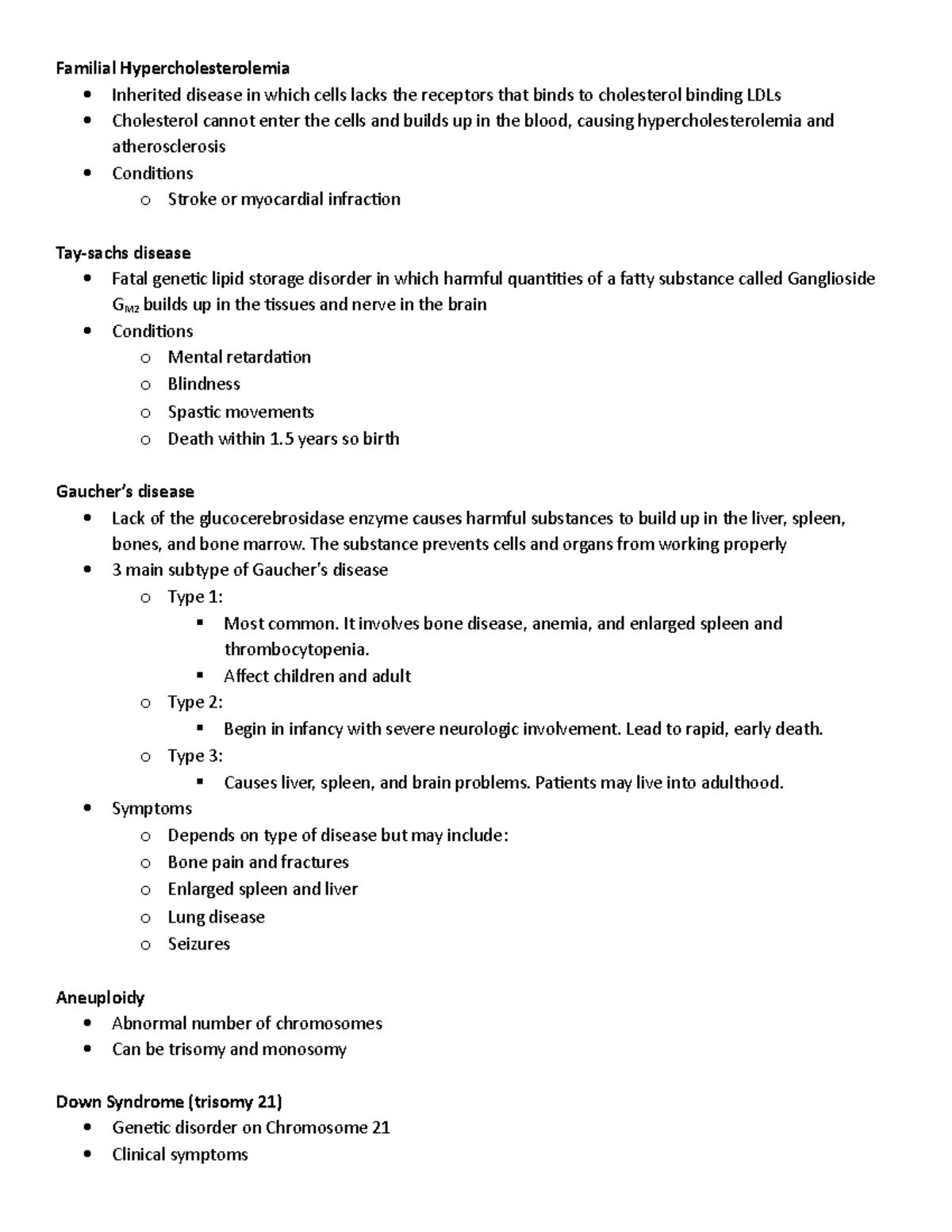 Disease Clincial - Genetics lecture notes - Familial ...