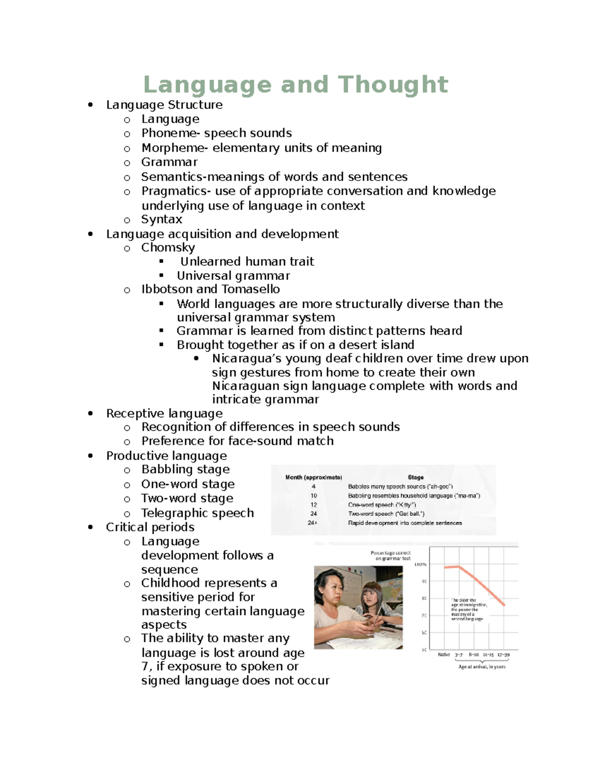 Language and Thought - Studocu