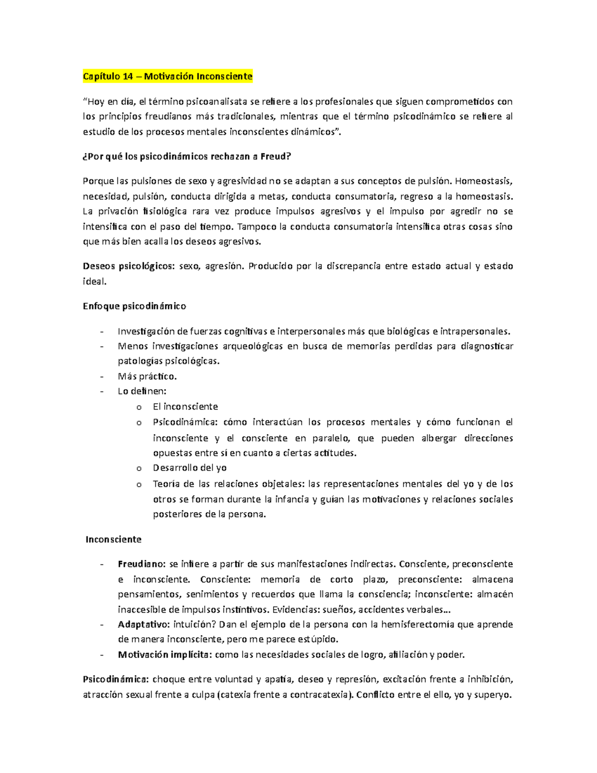Capítulo 14 - Motivación inconsciente - Capítulo 14 – Motivación ...