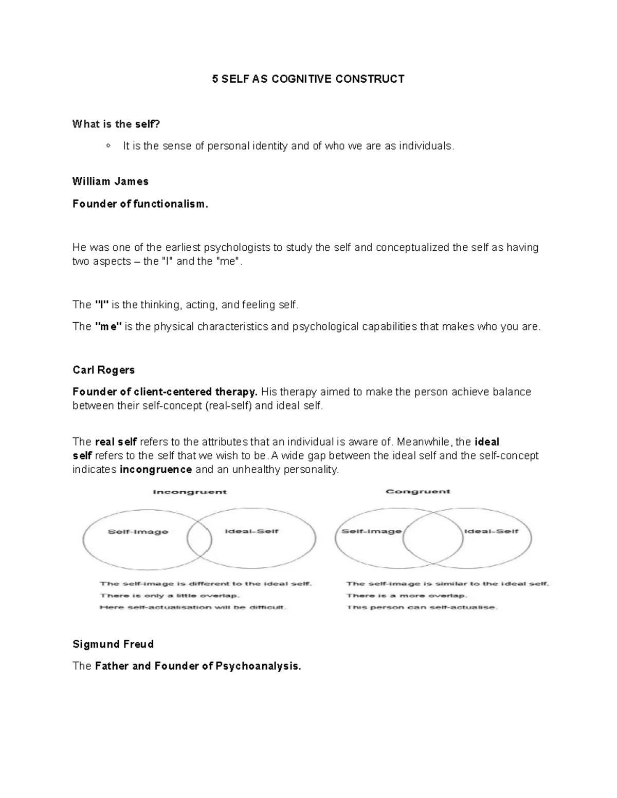 5 The Self as Cognitive Construct - 5 SELF AS COGNITIVE CONSTRUCT What ...