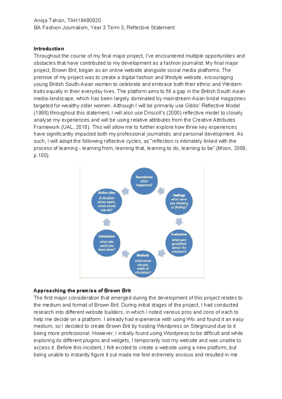 Reflective Essay - BA Fashion Journalism, Year 3 Term 3, Reflective ...