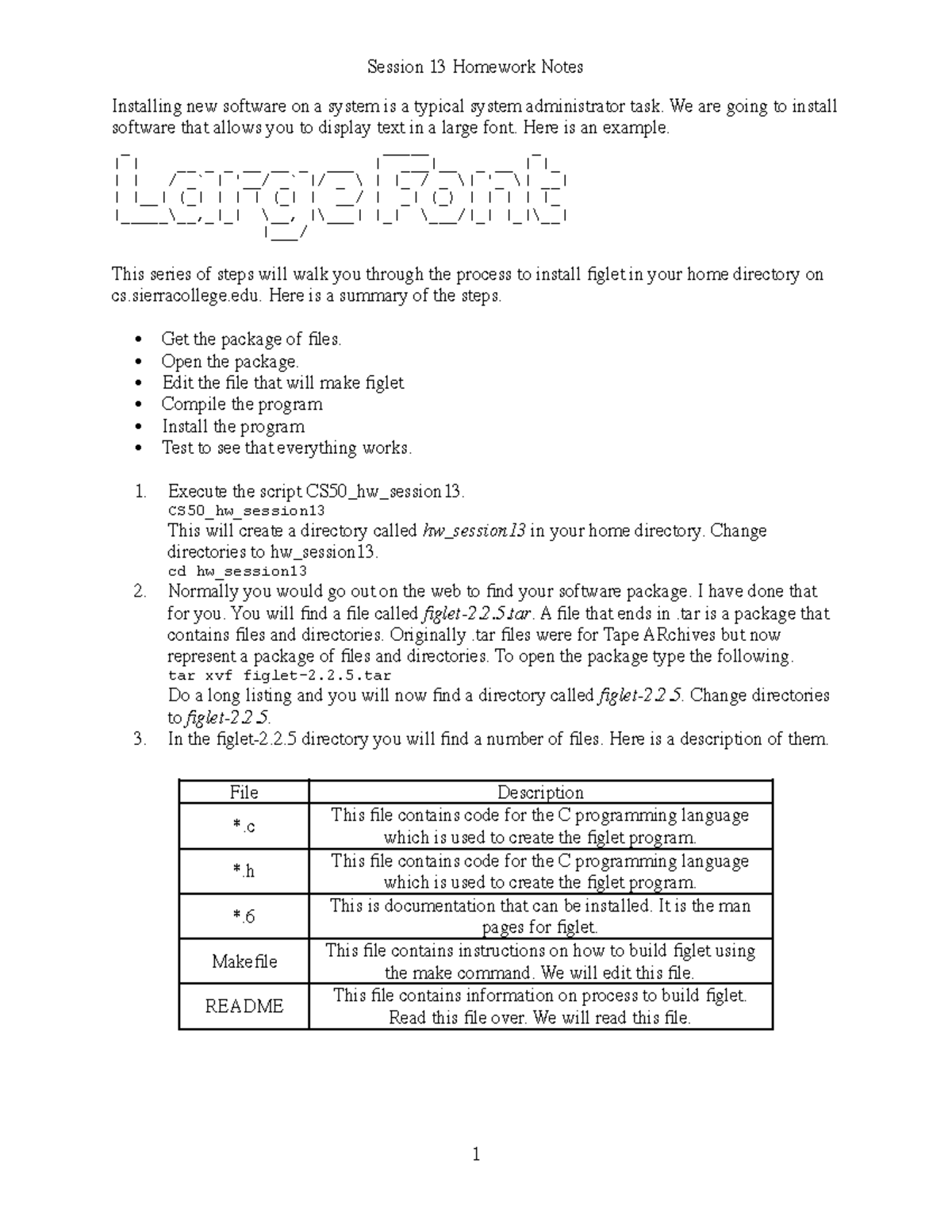 Session 13Homework Notes - Session 13 Homework Notes 1 Installing new ...