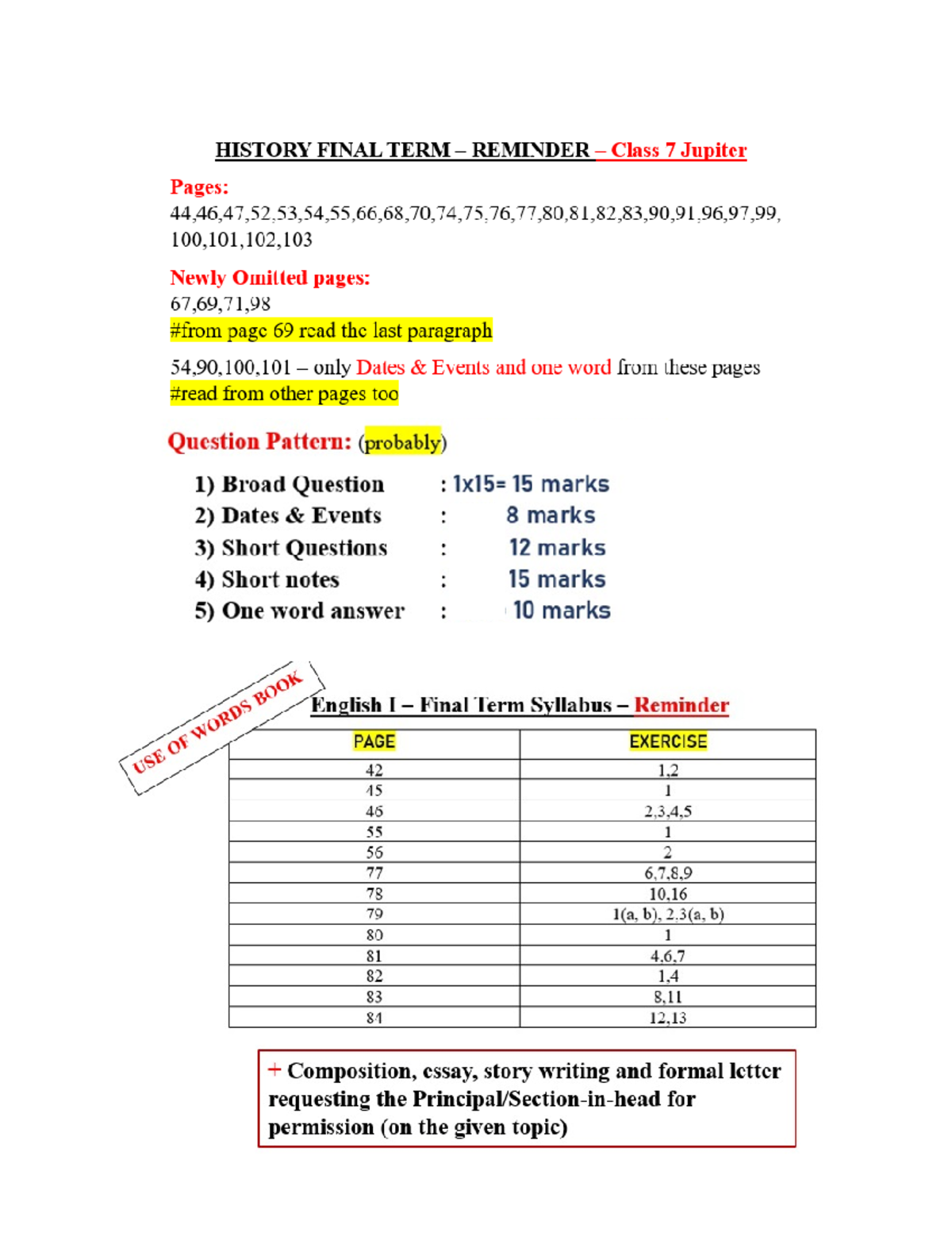 Syllabus - English 1 and History - Studocu