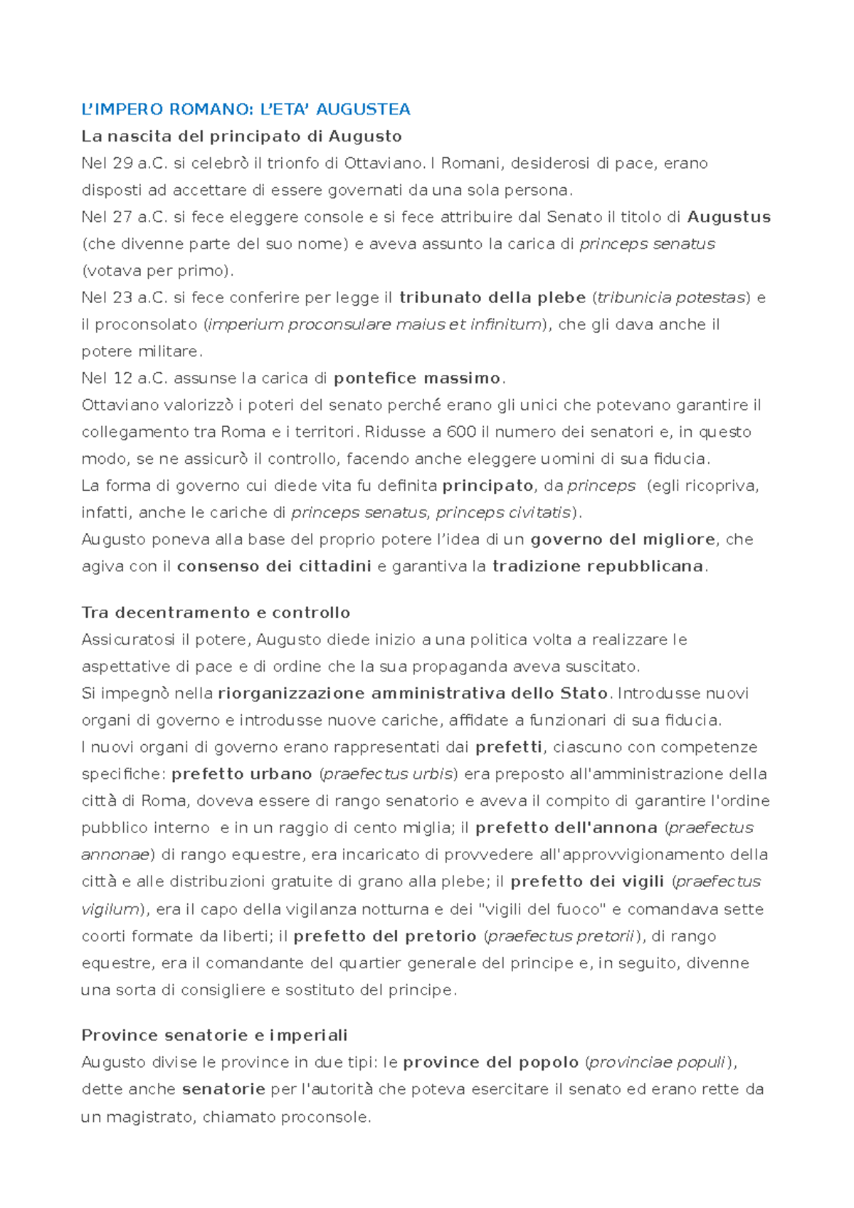Età augustea - L’IMPERO ROMANO: L’ETA’ AUGUSTEA La nascita del ...