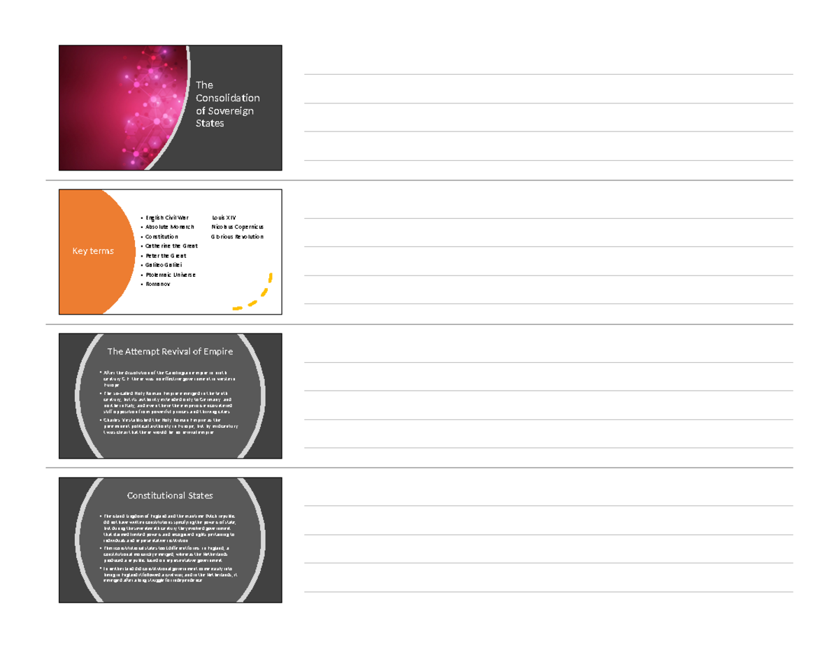 Sovereign states - The Consolidation of Sovereign States Key terms ...