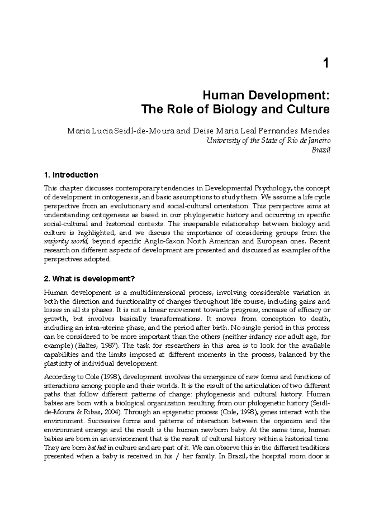 In Tech-Human development the role of biology and culture - 1 Human ...