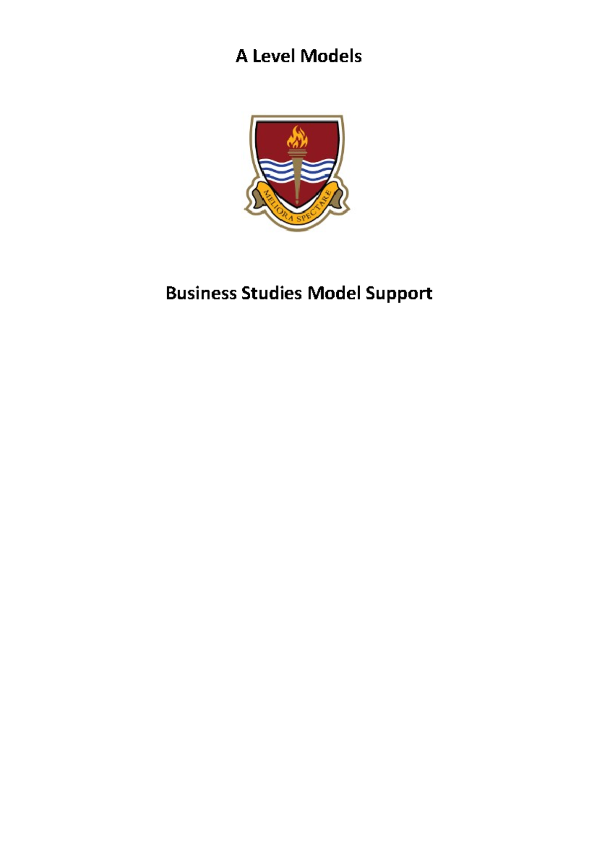 A Level Models - Set of AQA Therories - A Level Models Business Studies ...