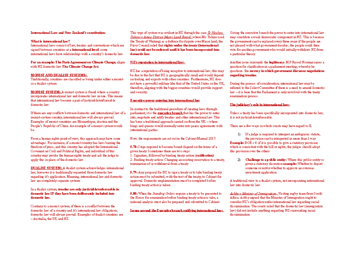 Trusts EXAM Notes - cheat sheet for exam - International Law and New ...
