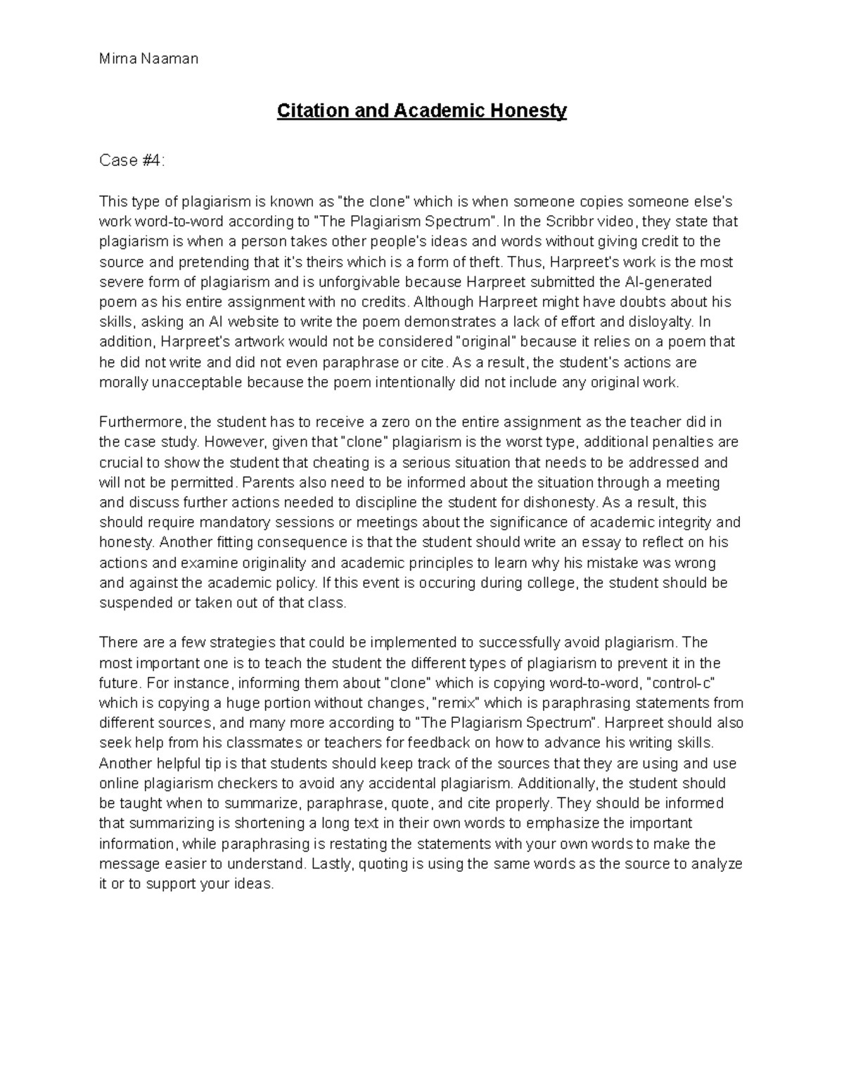 Citation and Academic Honesty - Mirna Naaman Citation and Academic ...