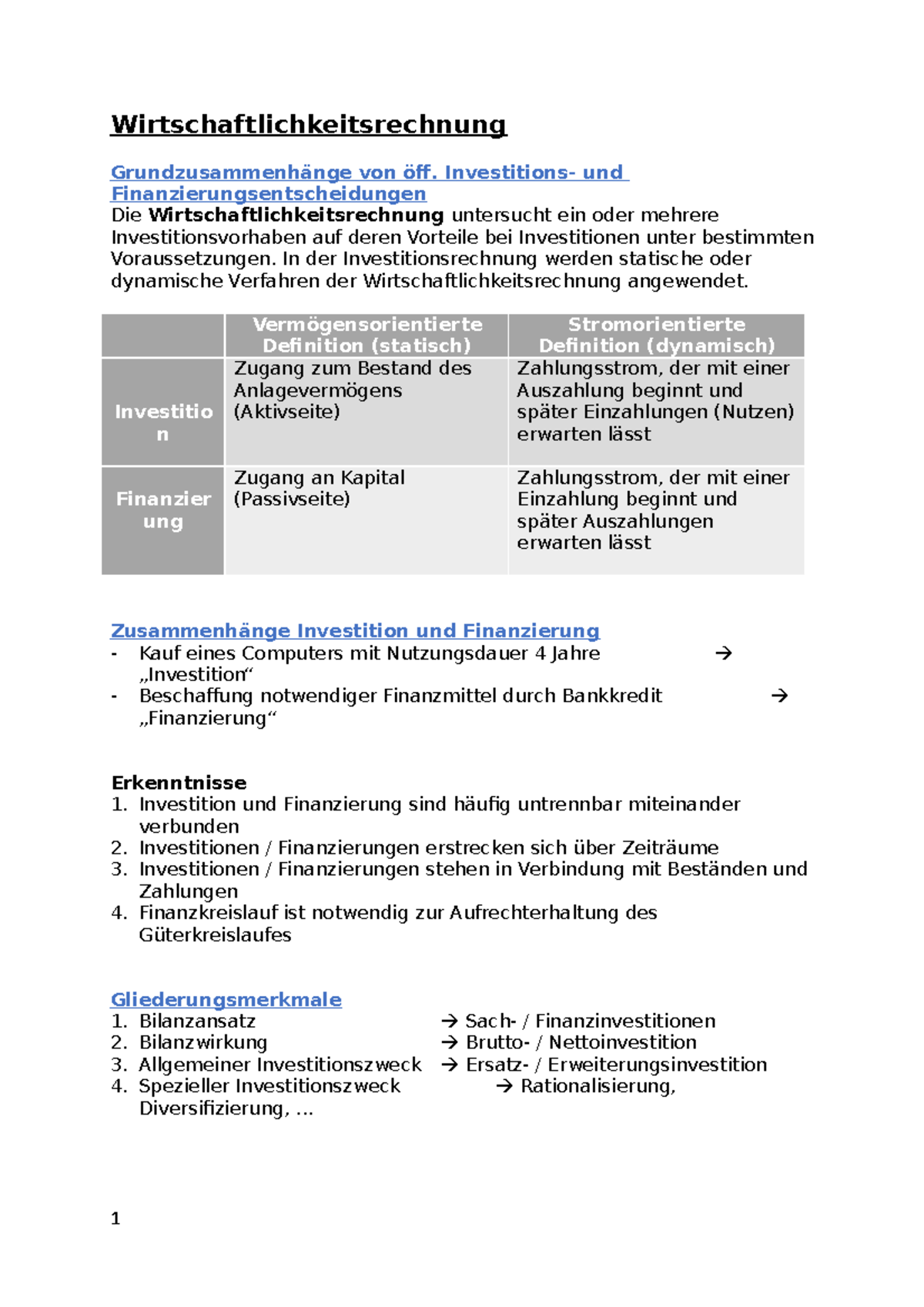Investition - Finanzierung - Wirtschaftlichkeitsrechnung ...