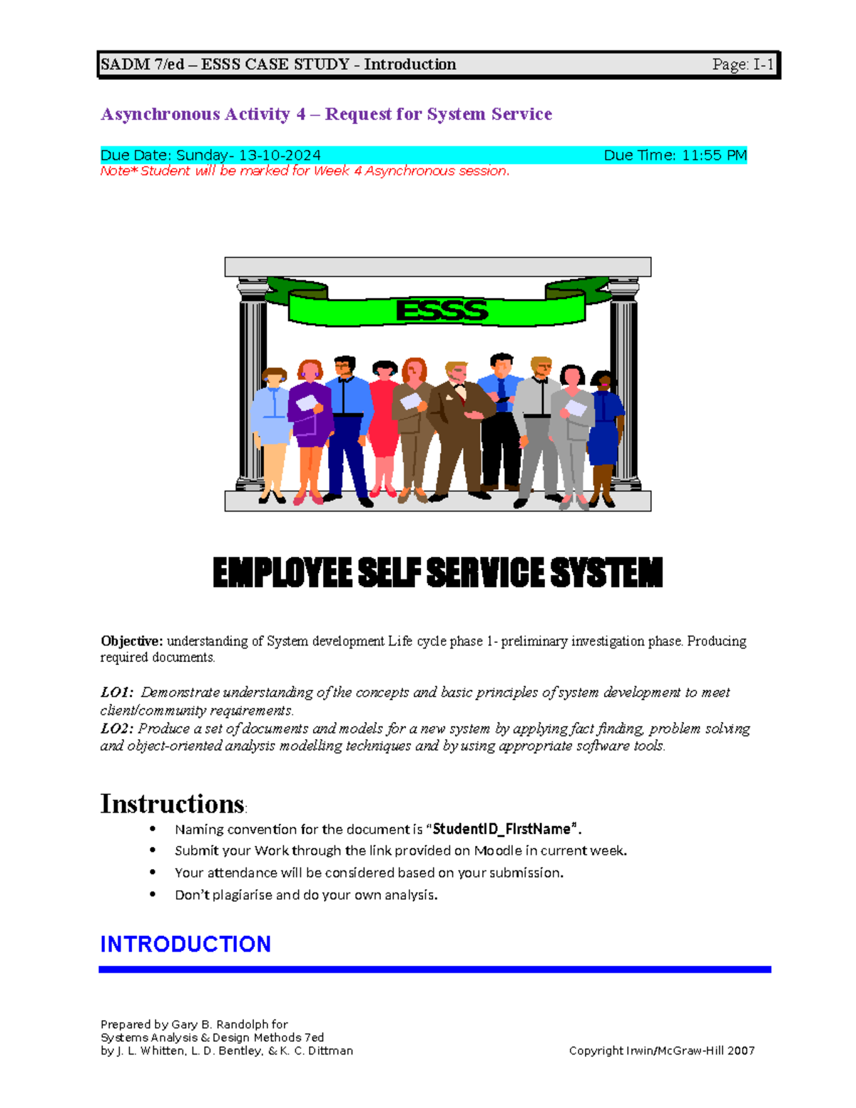 Async Activity 4-Case Study ESSS - Introduction - ESSS Asynchronous Activity 4 – Request for ...