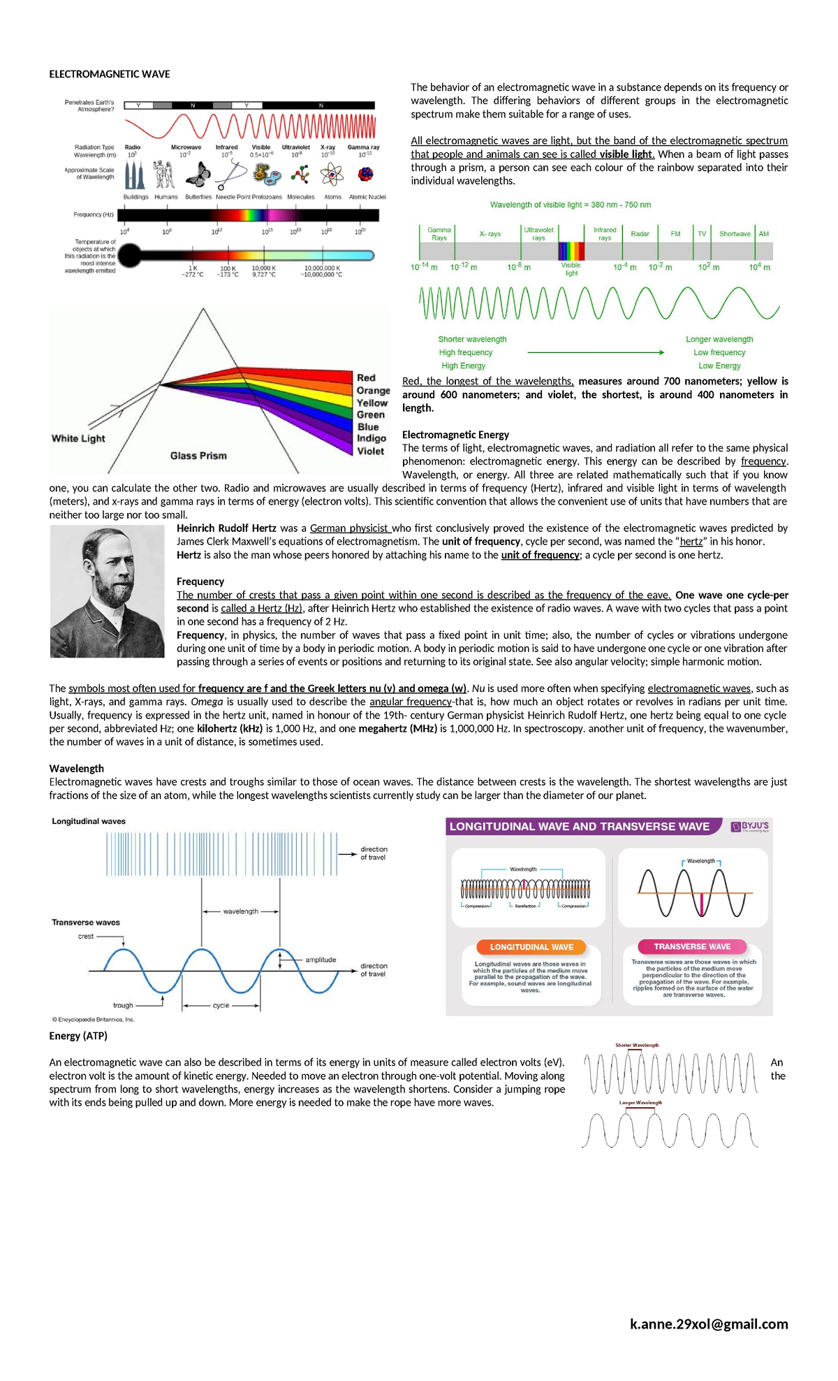 General Physics 2 - Lesson 3 continuation - ELECTROMAGNETIC WAVE The ...