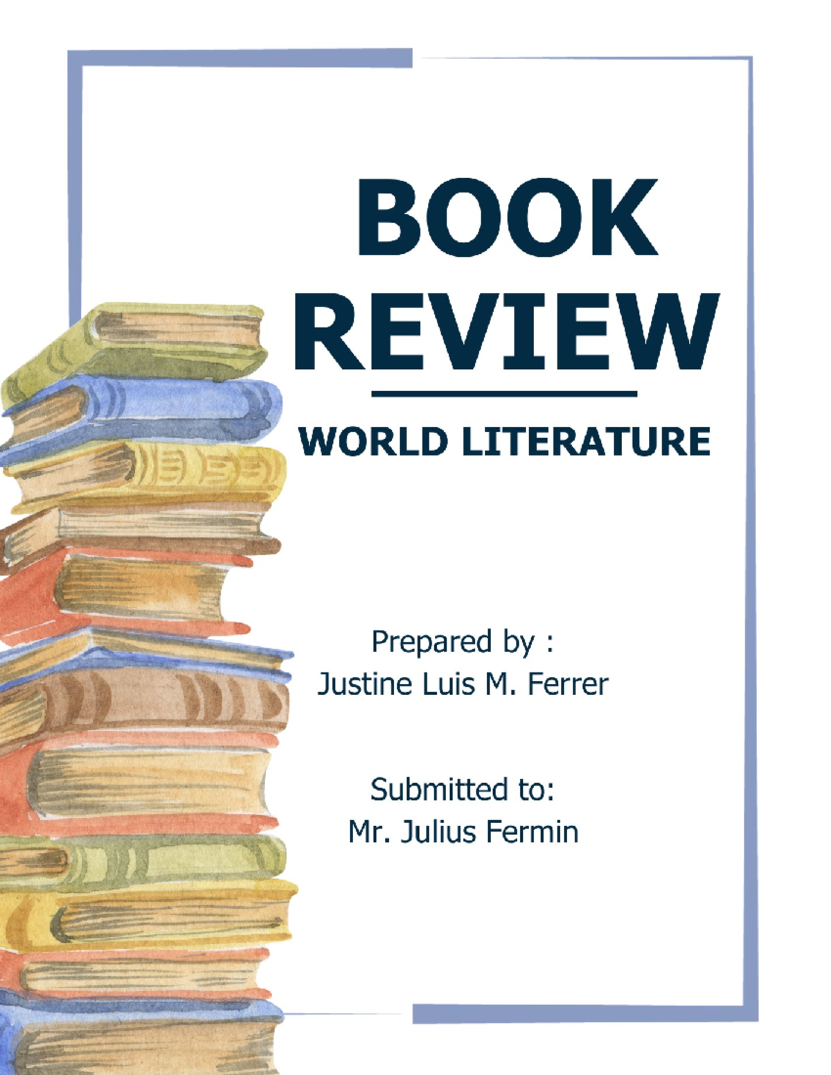 Book-review-format - Book review for world literature - "The Kite ...