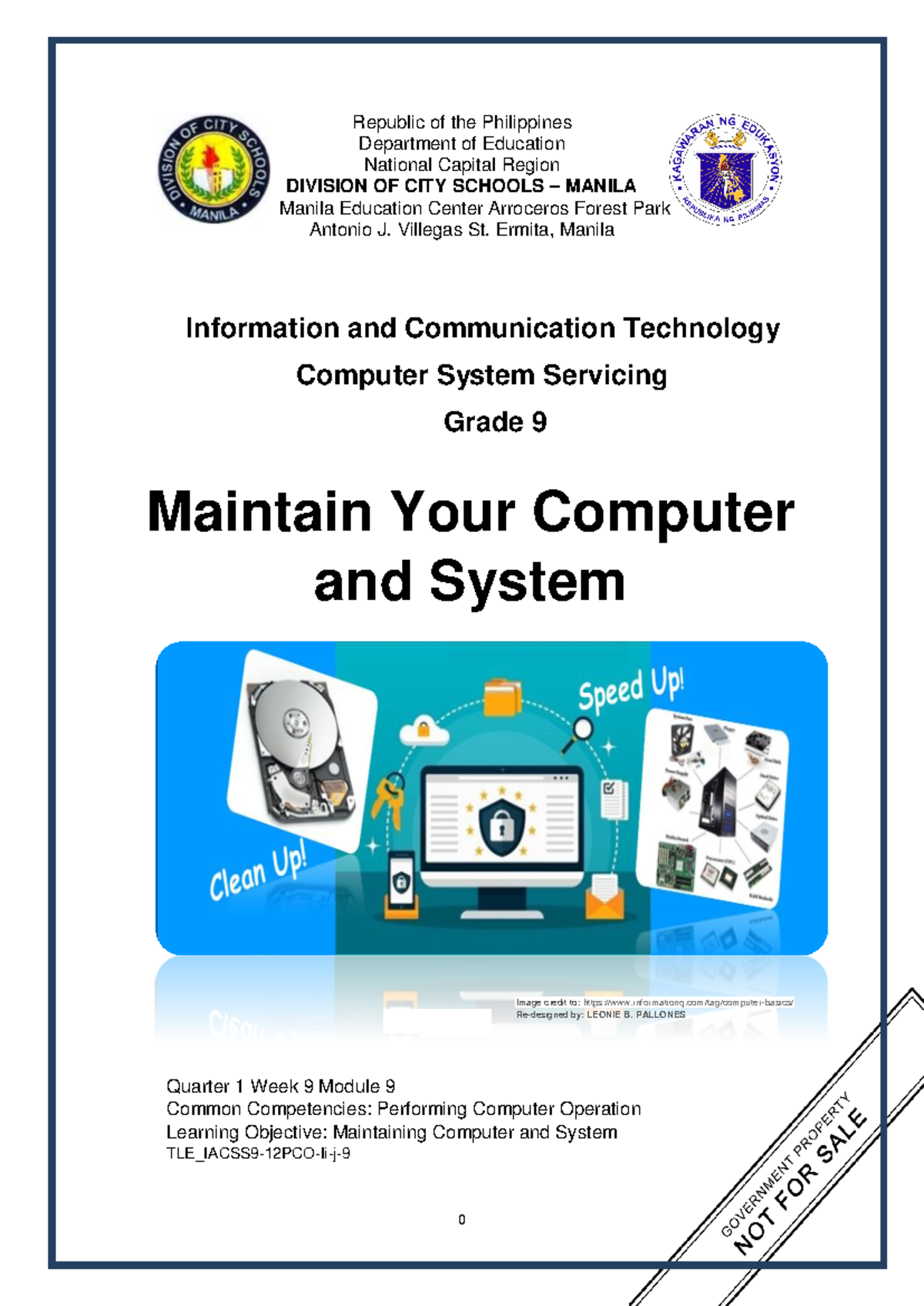 TLE TE 9 Q1 W9 Mod9 ICT CSS - Republic of the Philippines Department of Education National ...