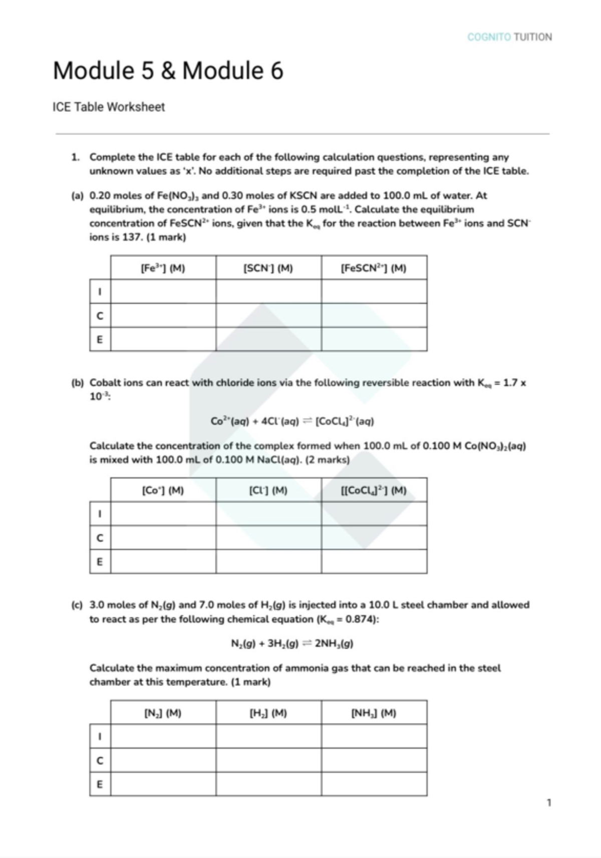 Cog Ice Table Worksheet - Studocu