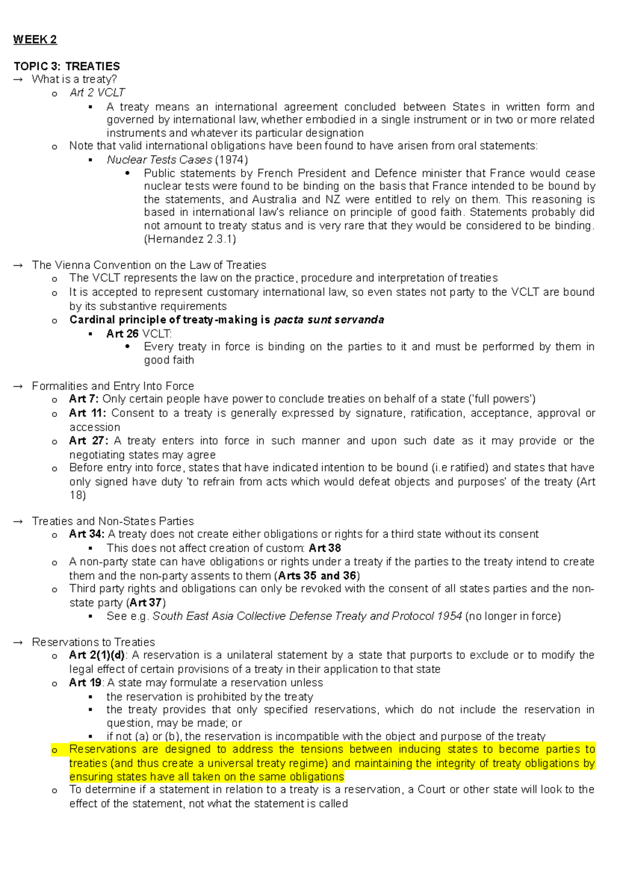 WEEK 2 - Public International Law week 2 lecture notes - WEEK 2 TOPIC 3 ...