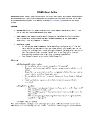 Role Play Worksheet 6 - Script - Rnmkrs - RNMKRS Script Outline ...