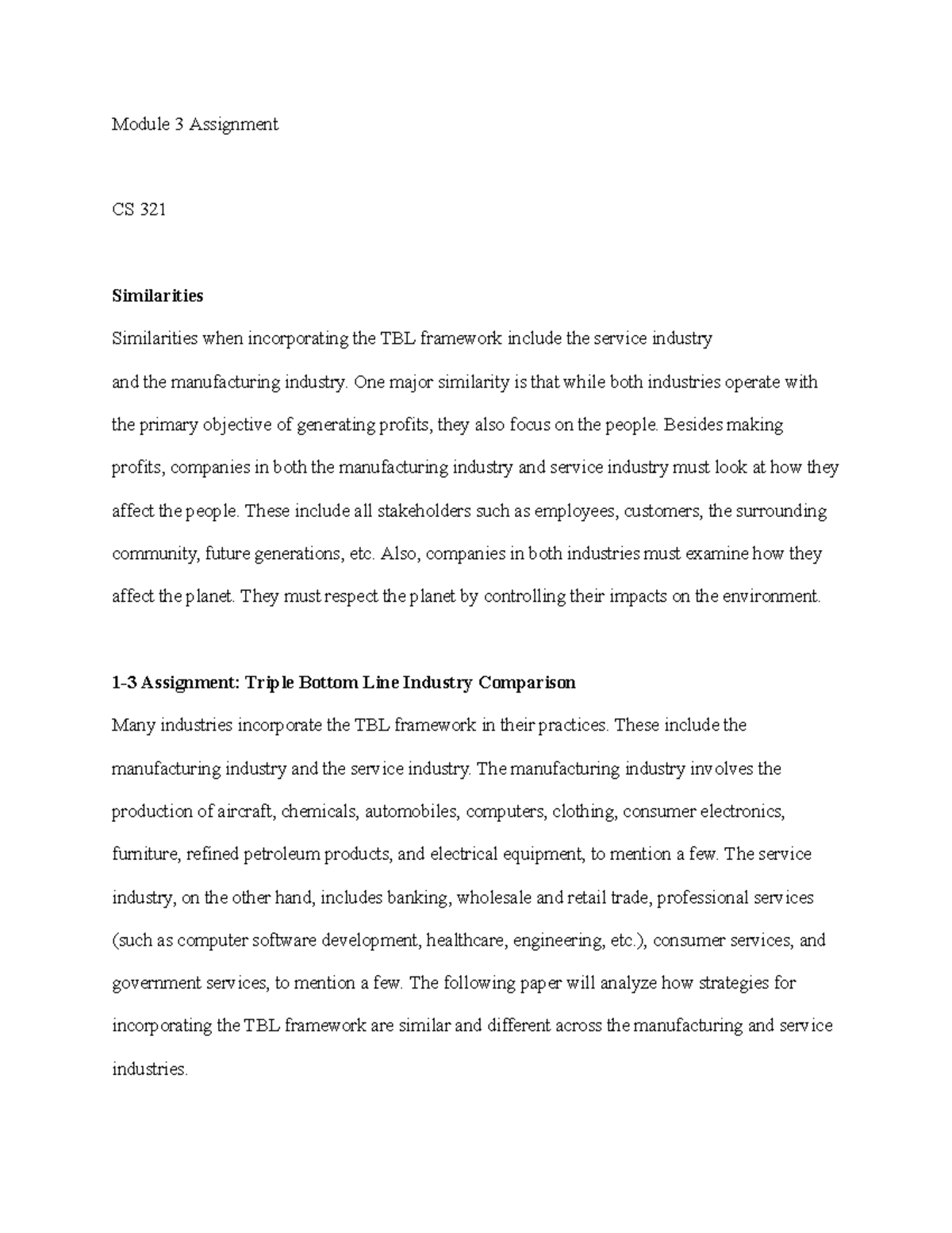 Module 3 Assignment - Module 3 Assignment CS 321 Similarities ...