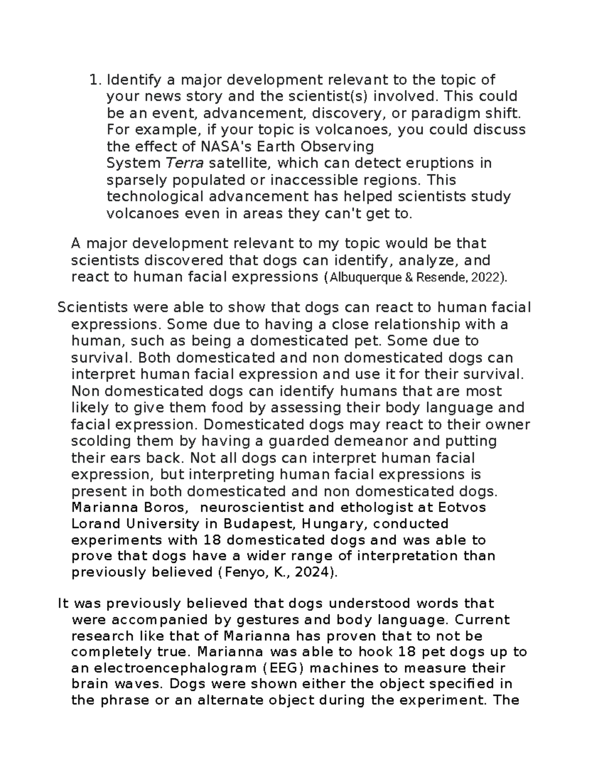Discussion 4 - 1. Identify a major development relevant to the topic of ...