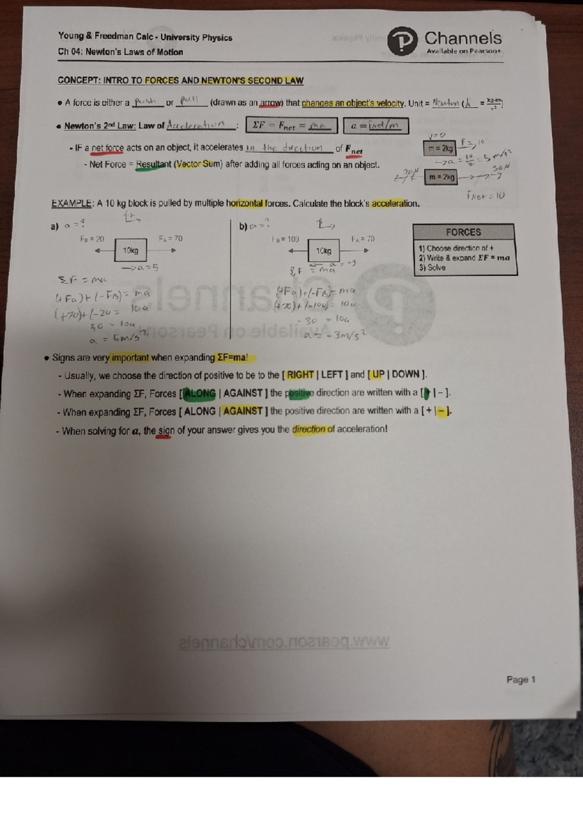 Ch4 pearson notes - Young Freedman Calc University Physics P Channels ...