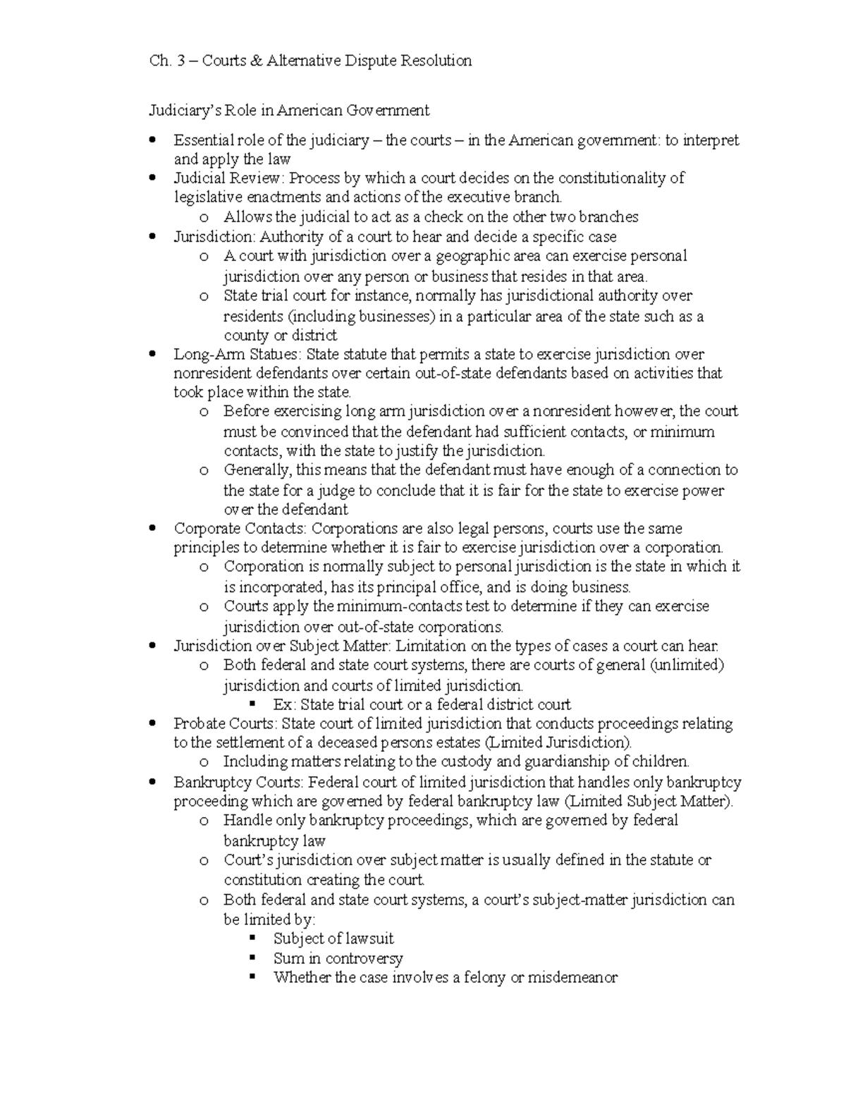 Ch. 3 - Detailed notes containing all important information from ...