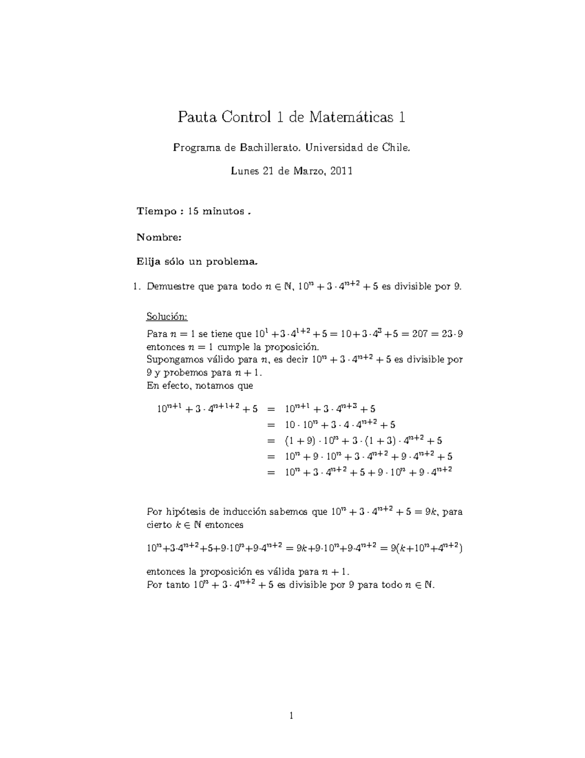 Pauta Control 1 - material importante - Pauta Control 1 de Matem ́aticas 1 Programa de ...