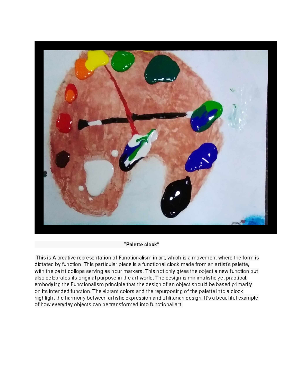 Palette clock - SAMPLE WORK - “Palette clock” This is A creative ...
