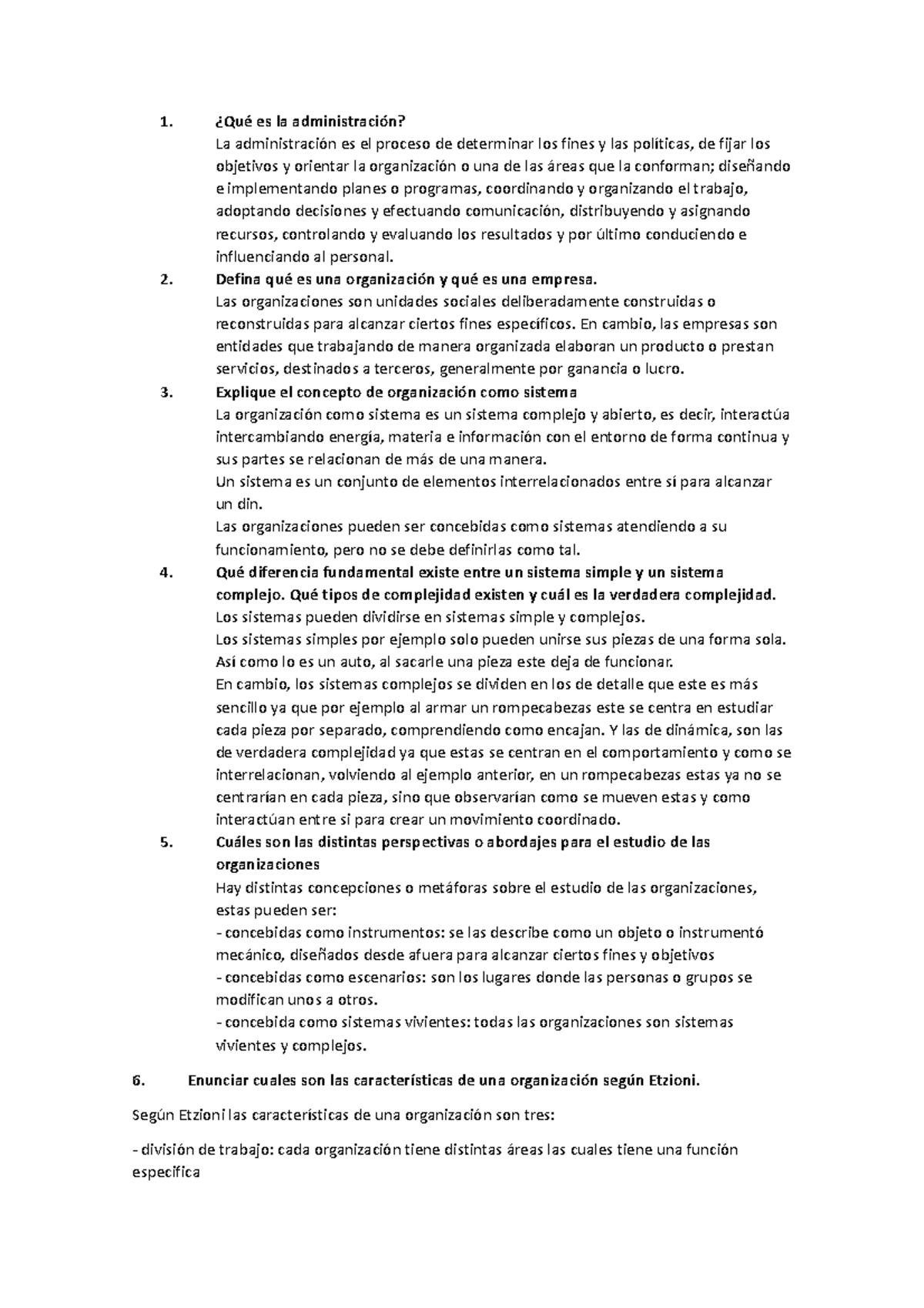 Guia de preguntas administracion general - ¿Qué es la administración ...