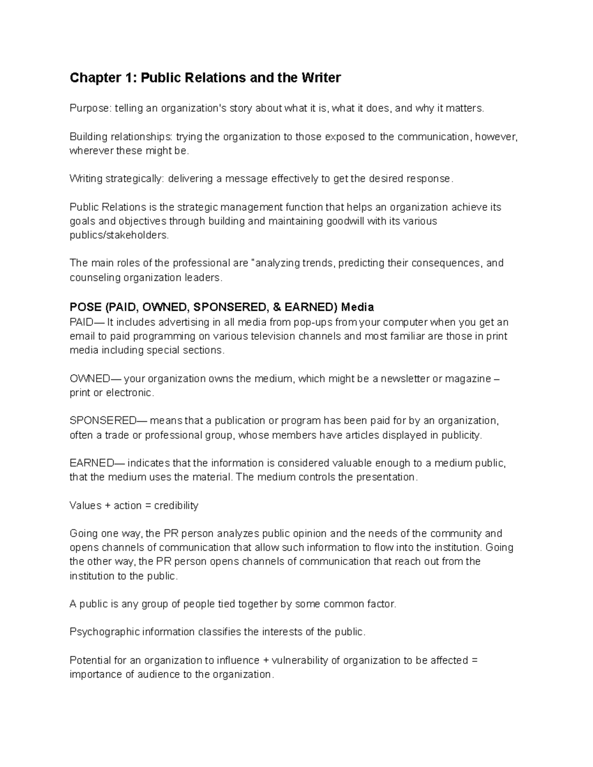 PR Writing Strategies & Structures - Chapter 1: Public Relations and ...
