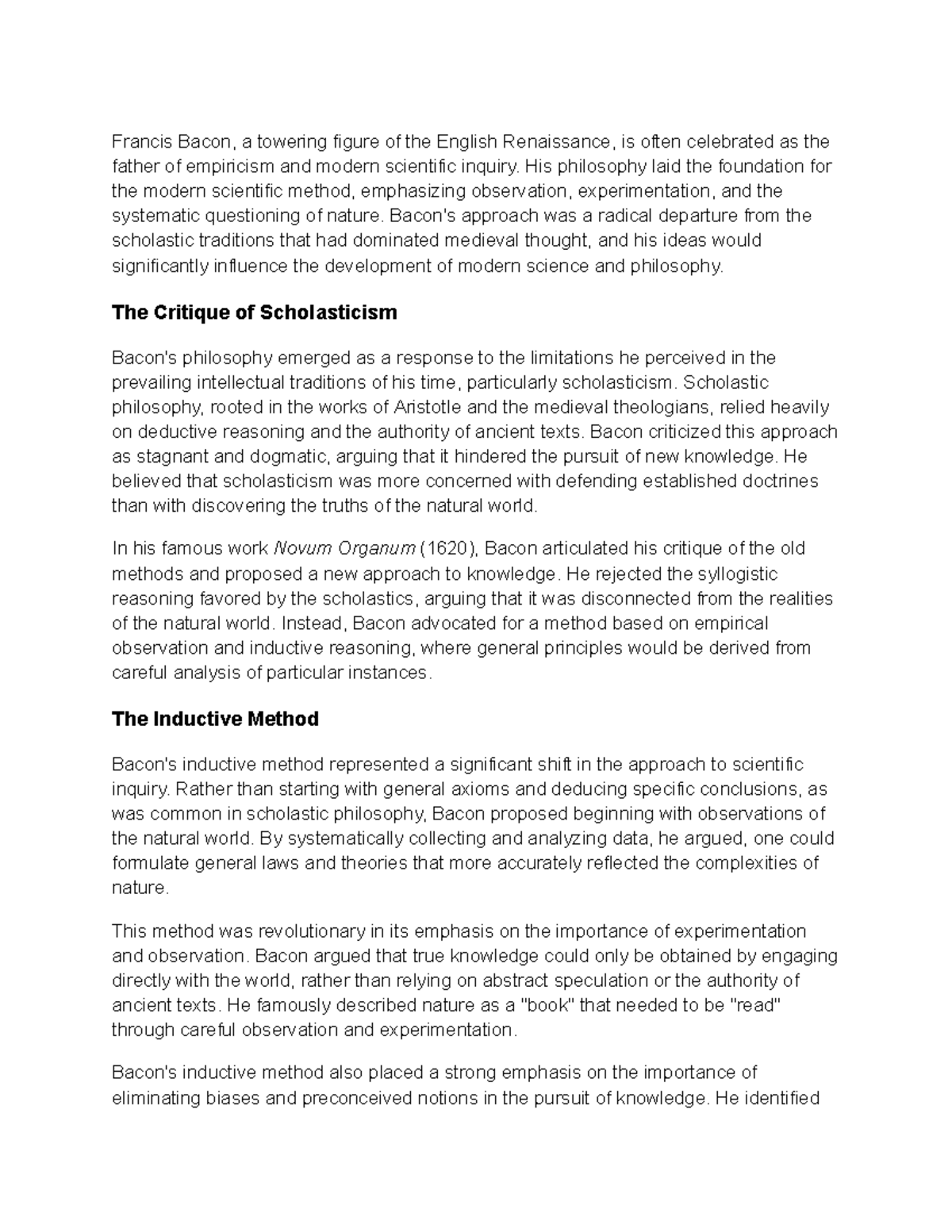 Francis Bacon - His philosophy laid the foundation for the modern ...