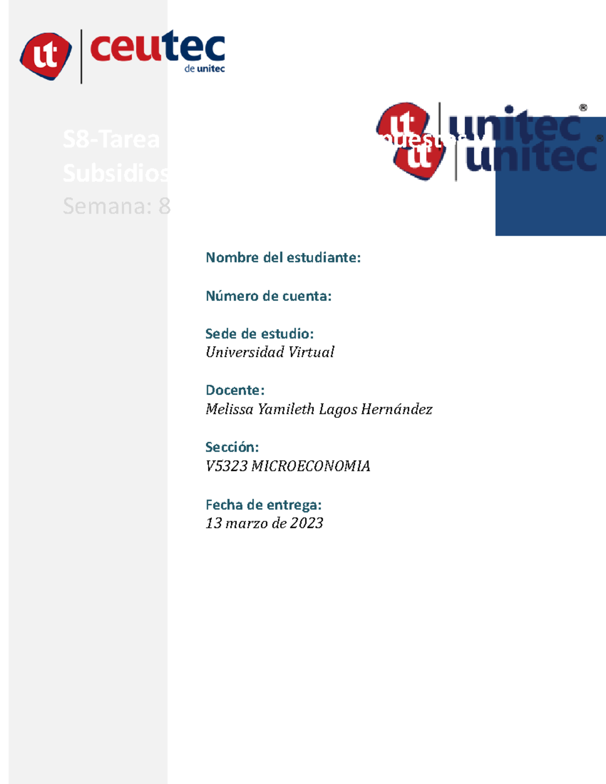 Tarea VIII Excedente, subsidios e Impuestos - S8-Tarea VIII Excedente ...
