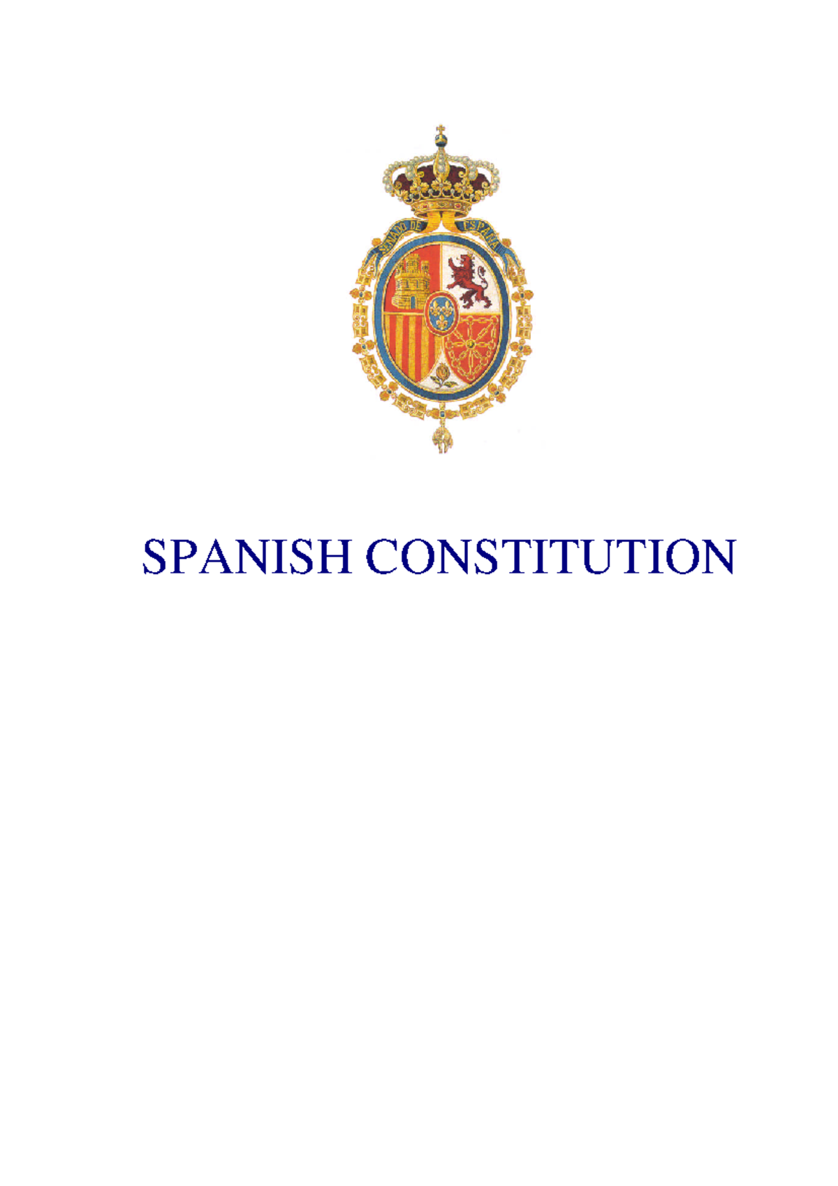 Spanish Constitution - constitucion española en ingles - Warning ...