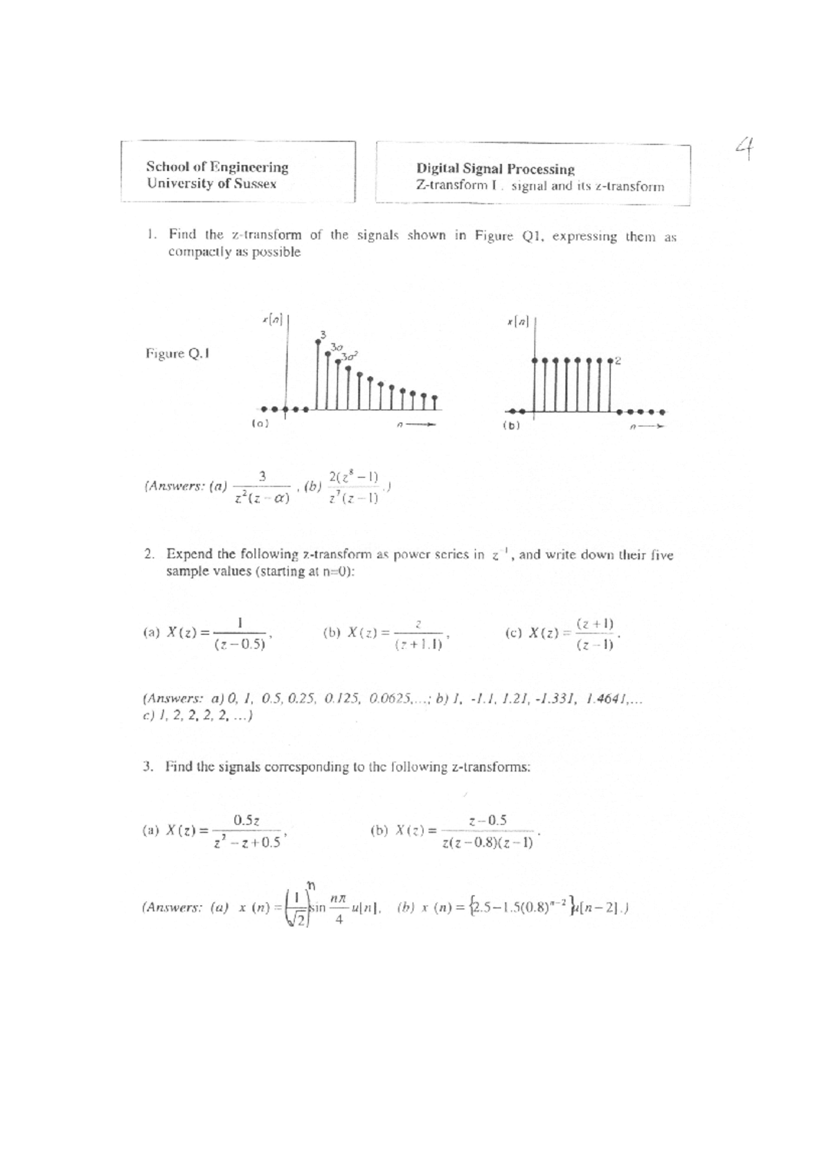 Exercises of DSP 04 - ... - H6100 - Studocu