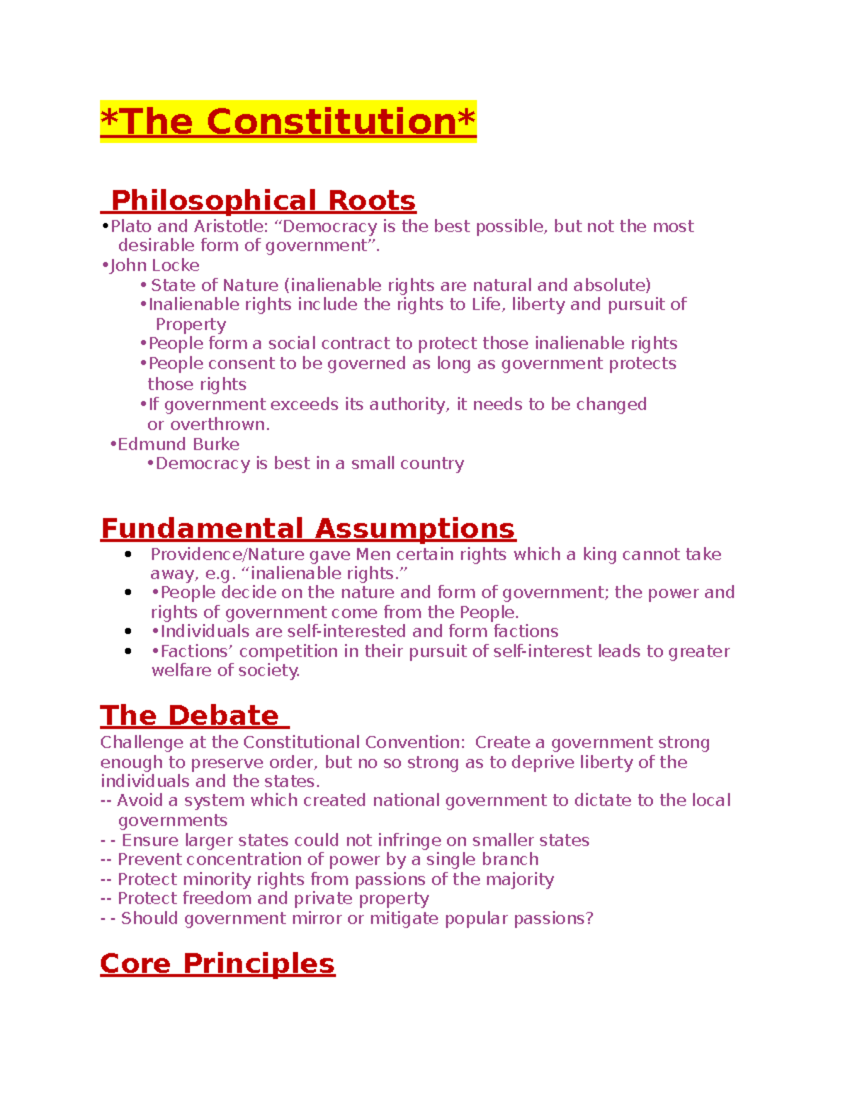 Notes- 2 Principles of American Government copy - The Constitution ...
