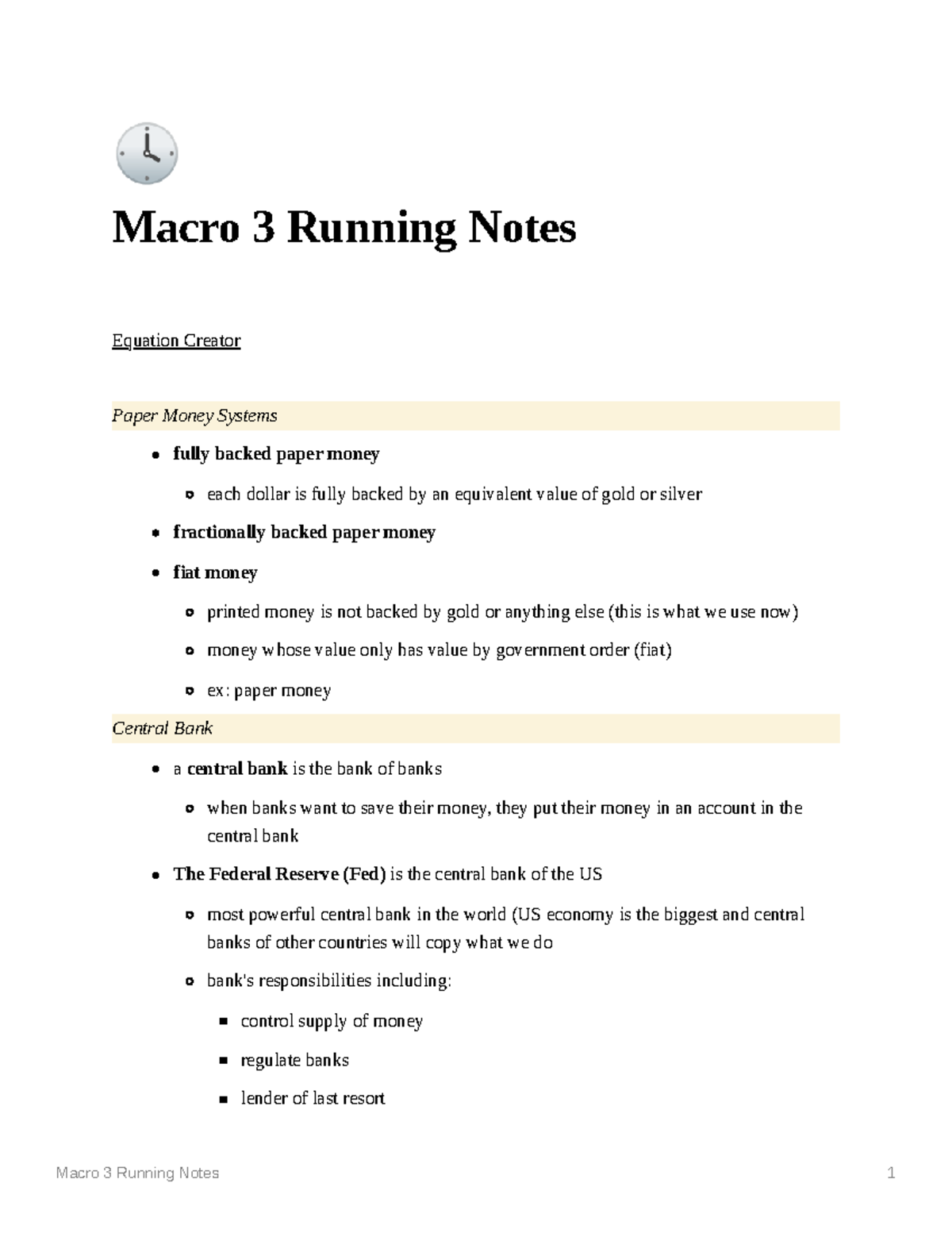 Macro 3 Running Notes - 4 Macro 3 Running Notes Equation Creator Paper ...
