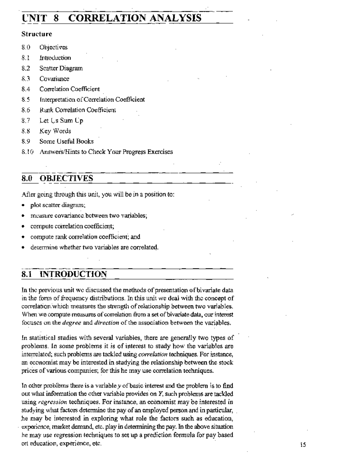 Intro to correlation -UNIT 8 CORRELATION ANALYSIS Structure 8 ...