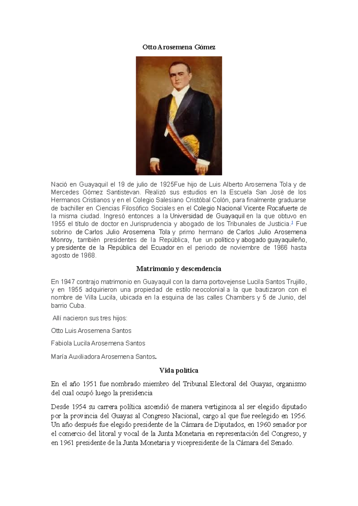 Otto Arosemena Gómez y Jaime Roldos Aguilera - Otto Arosemena Gómez ...