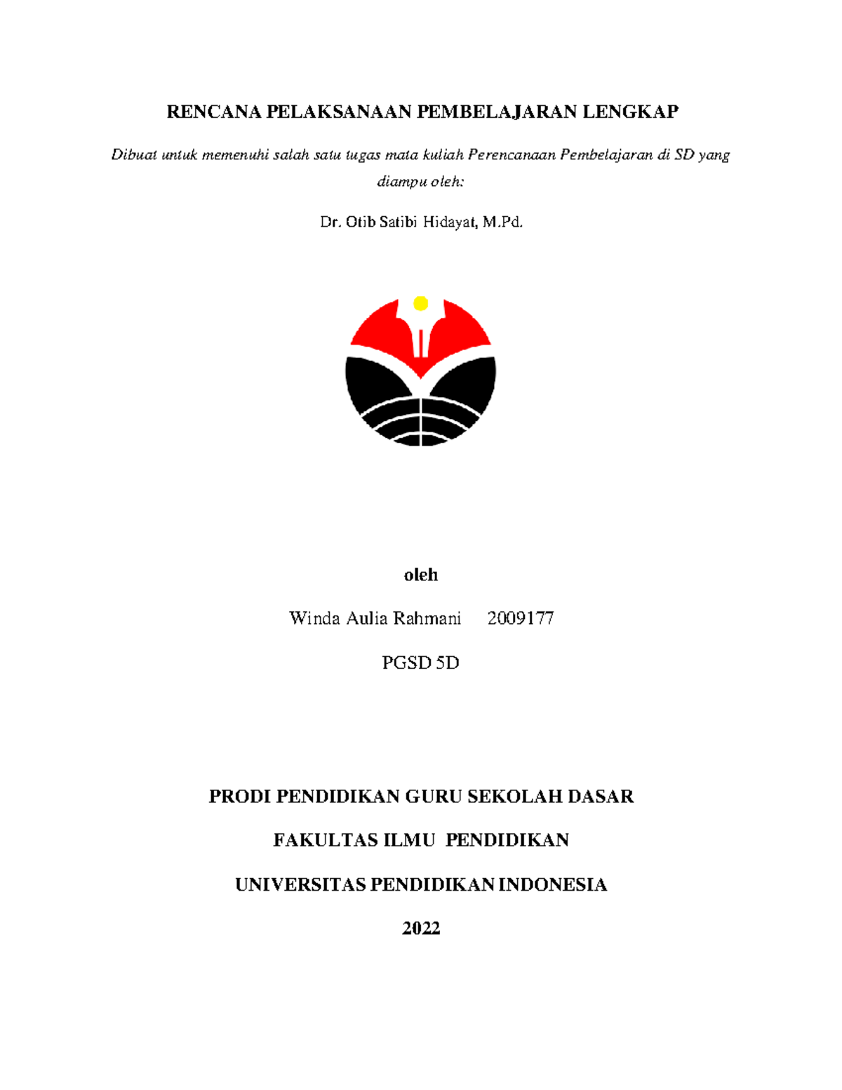 2009 177 Winda Aulia RPP Lengkap - RENCANA PELAKSANAAN PEMBELAJARAN ...
