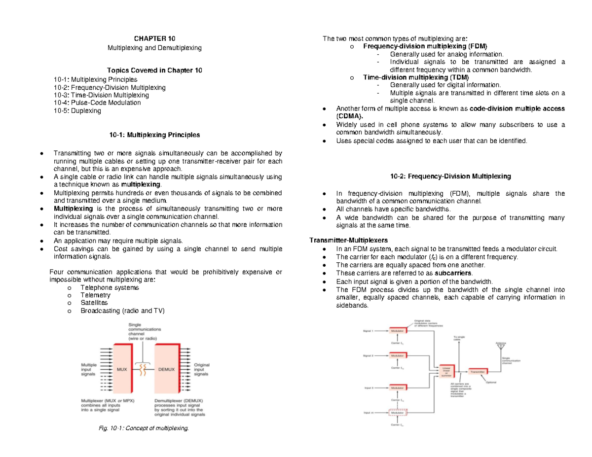 Multiplexing and Demultiplexing - CHAPTER 10 Multiplexing and ...